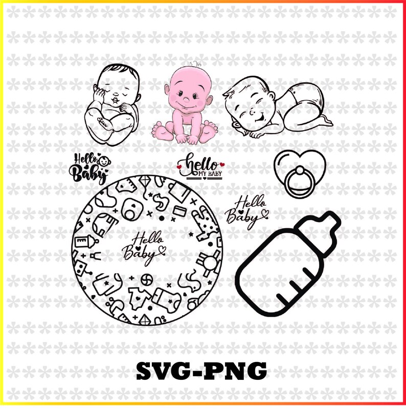 Cute Baby Svg Png Bundle, Baby Shower SVG,PNG Newborn SVG Bundle, Baby ...