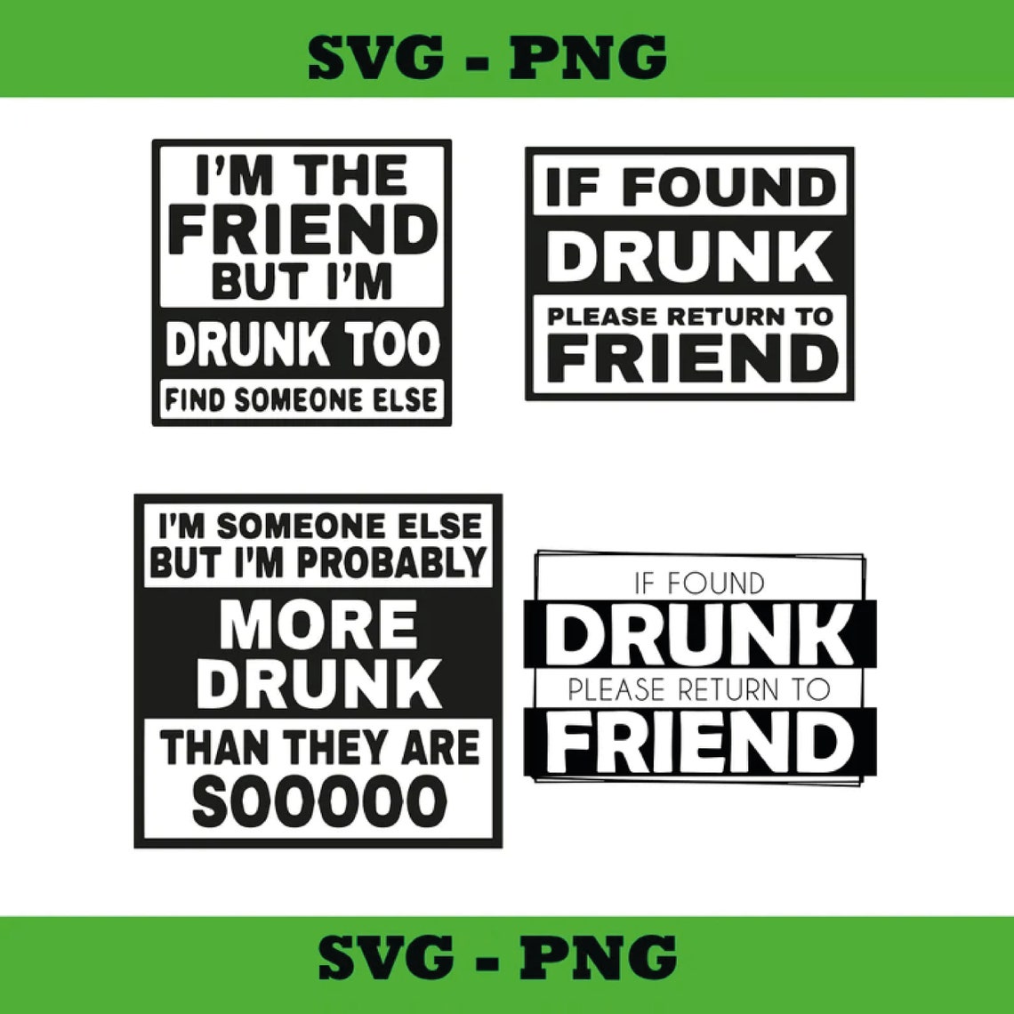If Drunk Png Bundle, Drunk Friends Png-svg Eps Dxf, If Drunk Return to ...