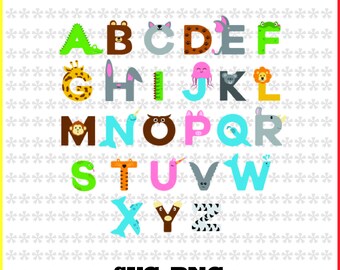Cute Animal Alphabet Clipart Bundle Transparent PNG, Bundle Clipart ...