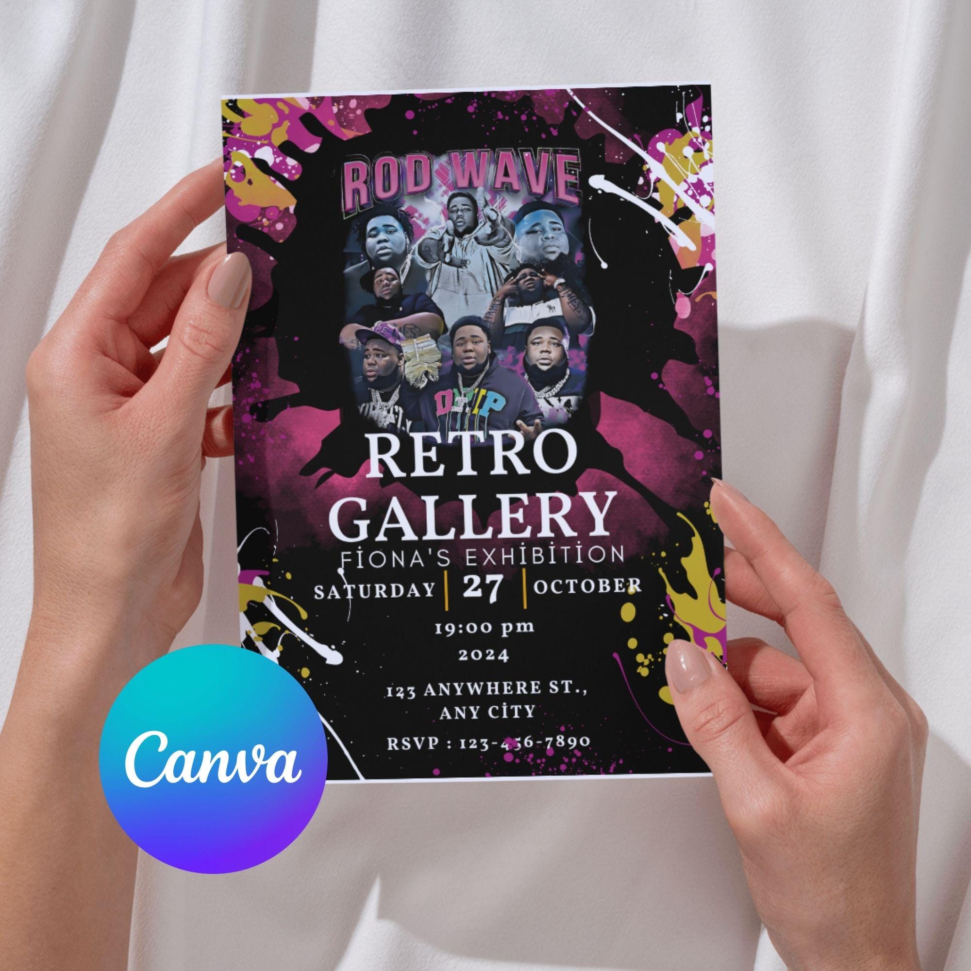 Rod Wave Nostalgia Invitation, 90s Rap Music, Rapper Rod Wave Tour ...