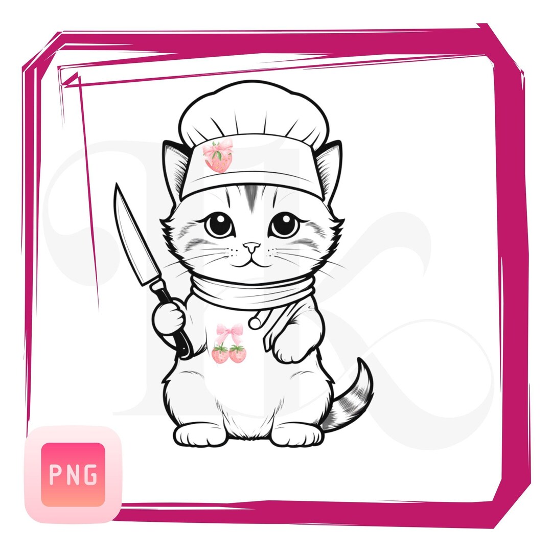 Cook Cat PNG File, Funny Cat Graphic Svg, Funny Fat Cat Png, Funny Cat ...