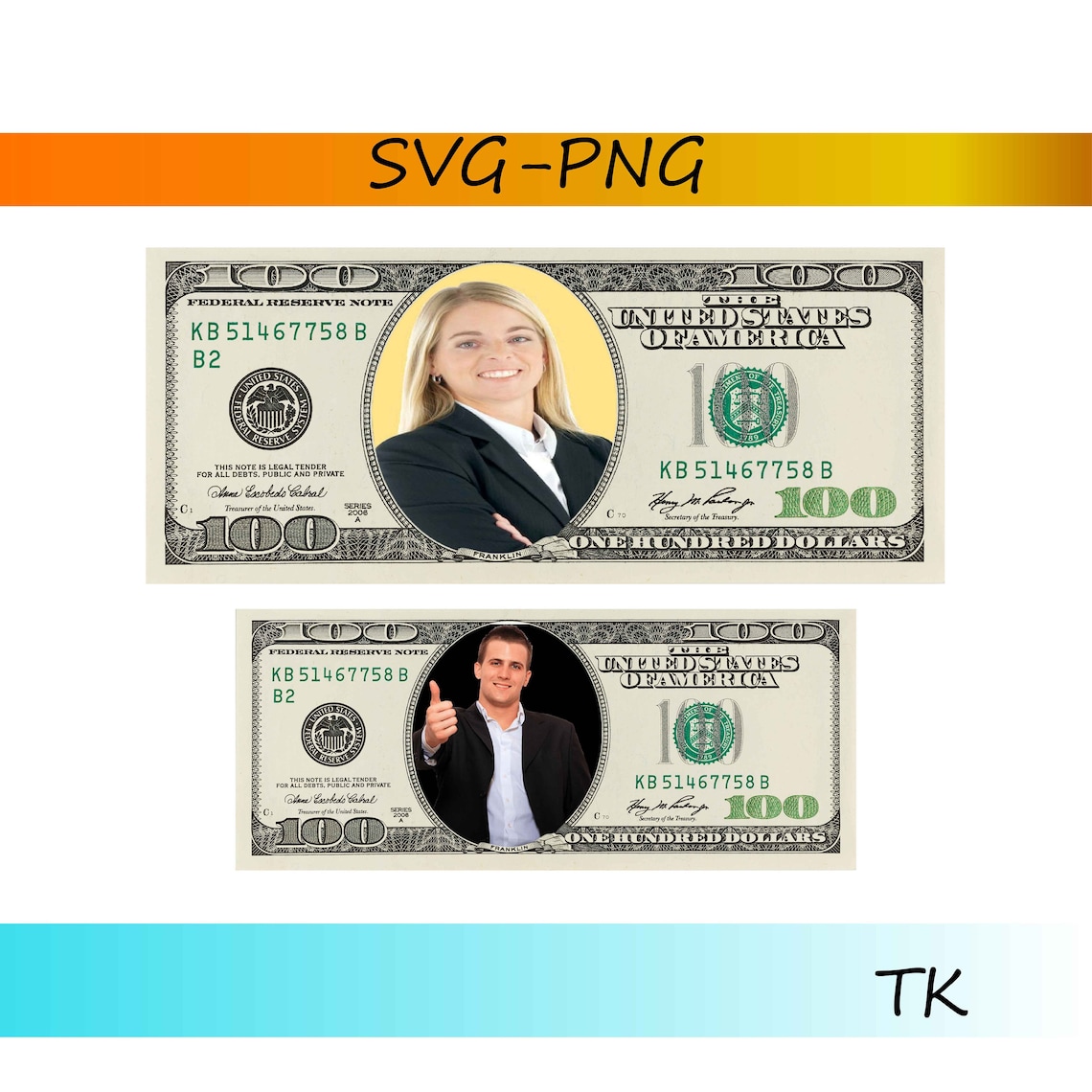 Dollar Bill Template, Your Face on Money, Personalized Dollar, Editable ...