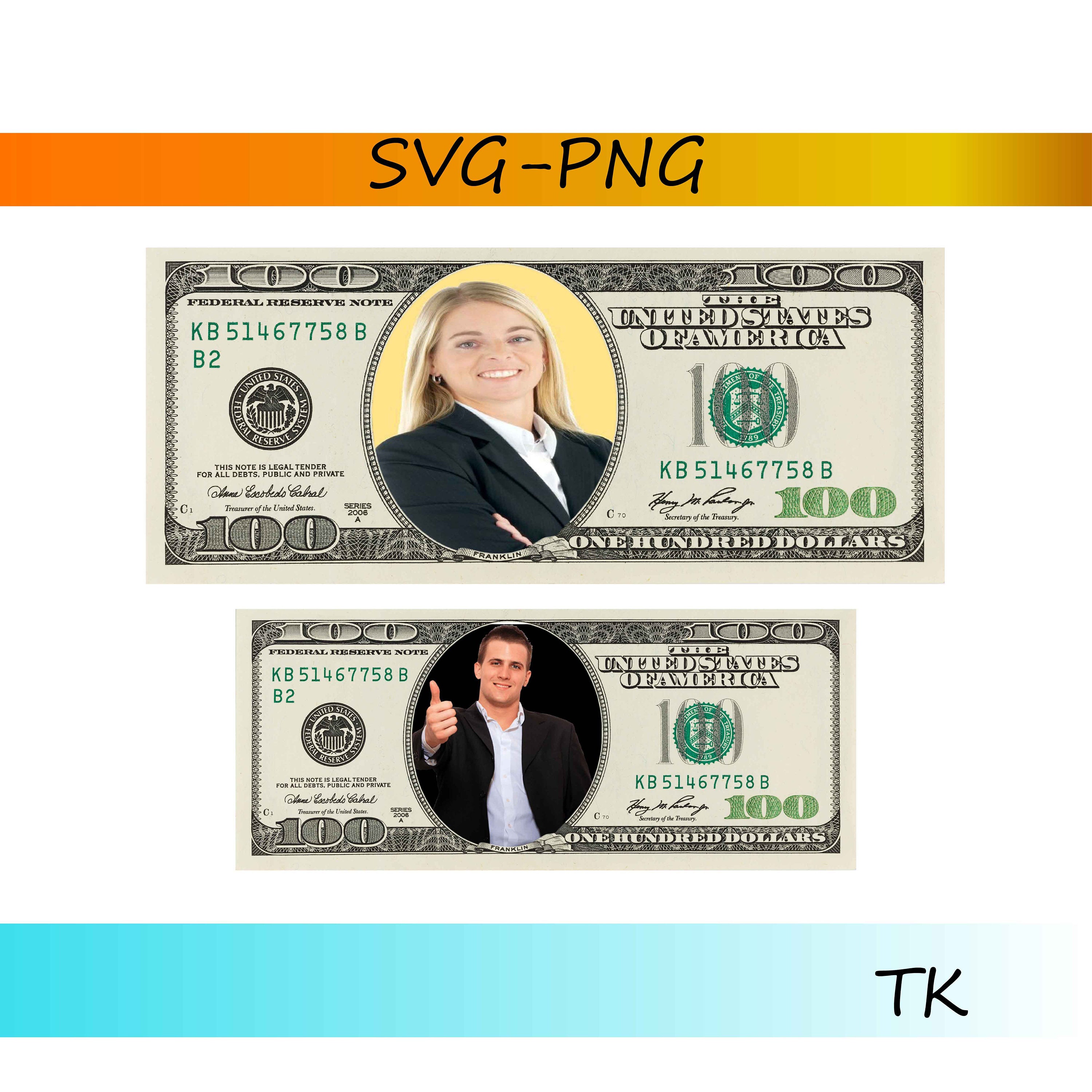 Dollar Bill Template, Your Face on Money, Personalized Dollar, Editable ...