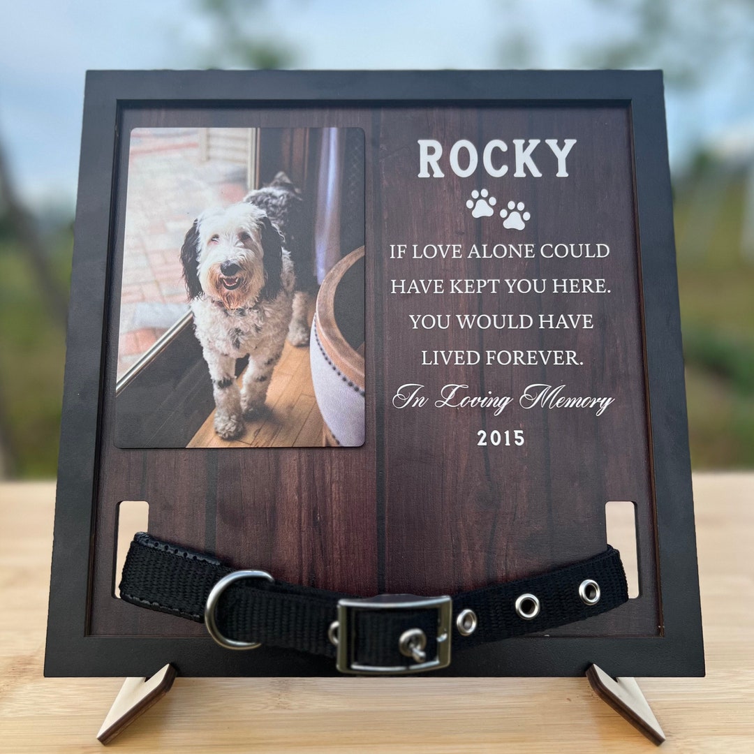 Pet Memorial Photo Print on Wood,multiple Sizes Collar Holder,wood ...