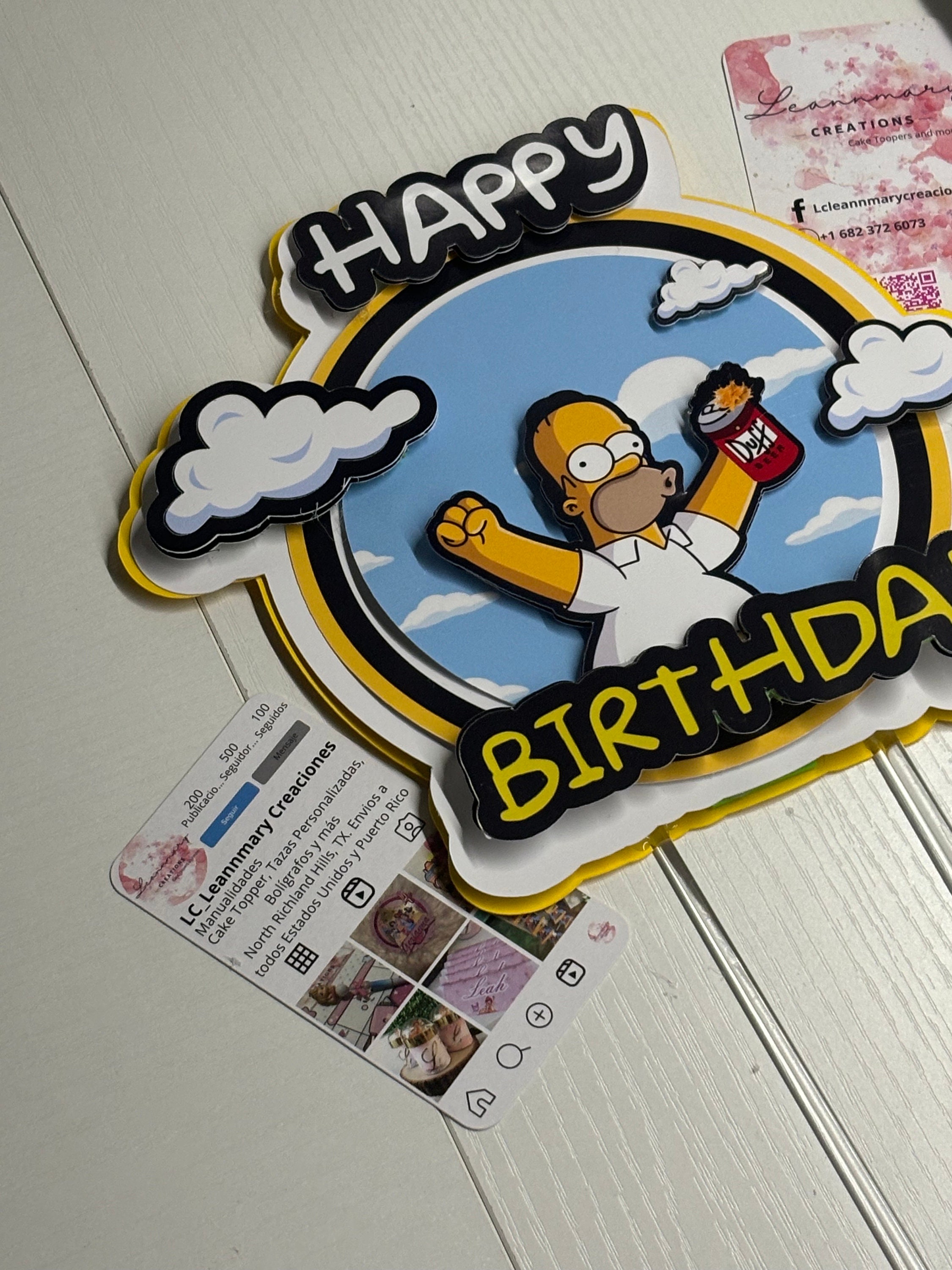 Cake Topper Homer Simpson - Etsy