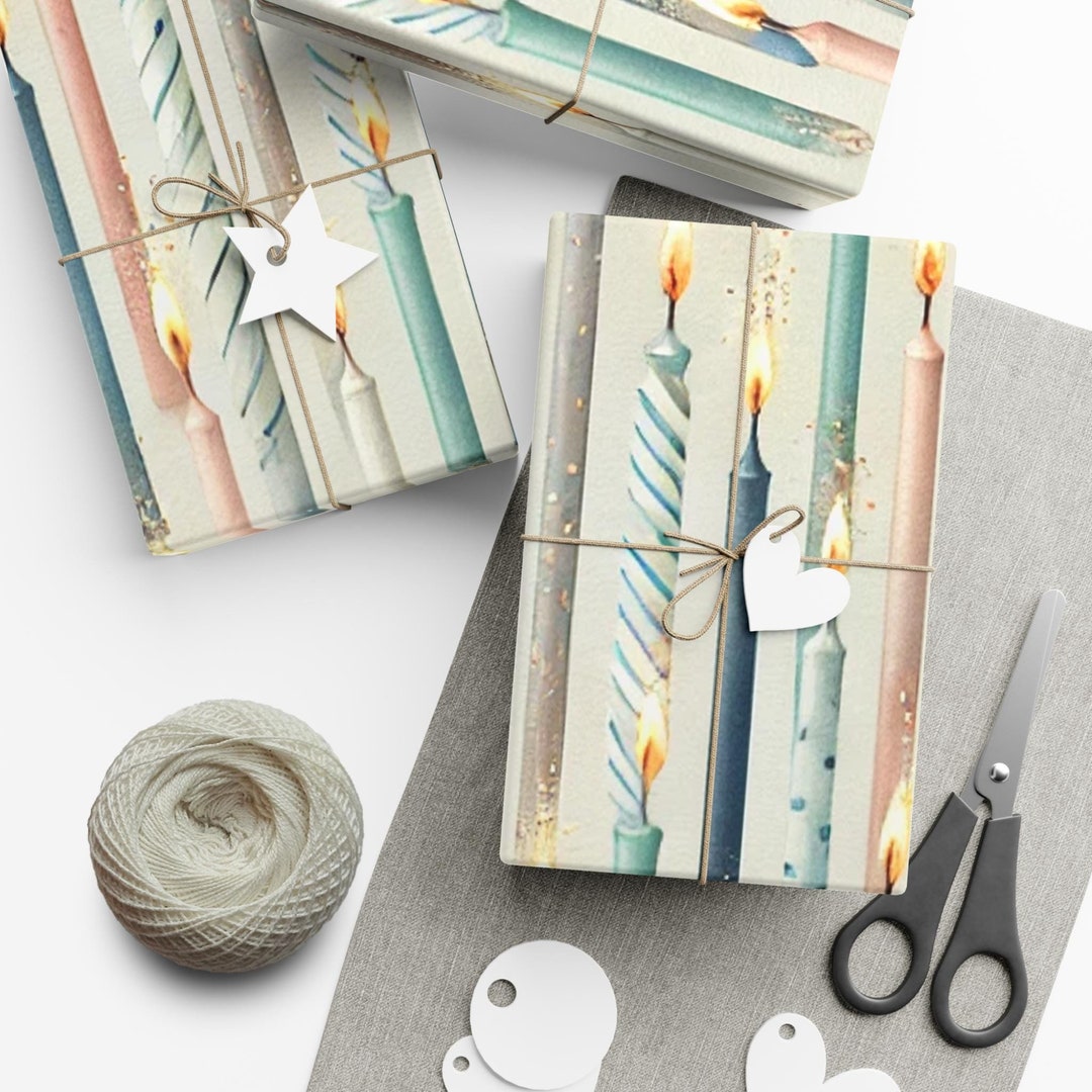 Birthday Candle Wrapping Paper - Christmas & Birthday Gift Wrap ...