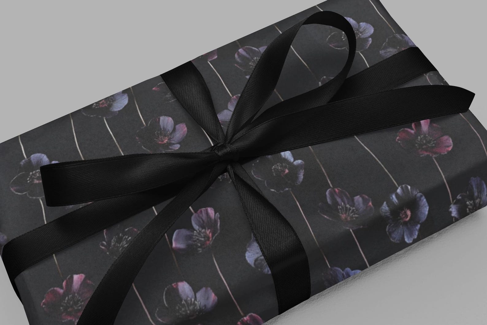 Dark Moody Wrapping Paper | Horror Floral Gift Wrap | Gothic Valentines ...