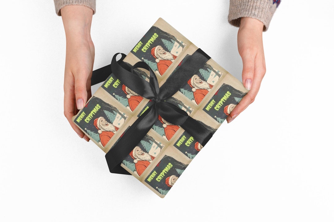 1950s Horror Comic Style Christmas Gift Wrap, Merry Cryptmas Wrapping ...