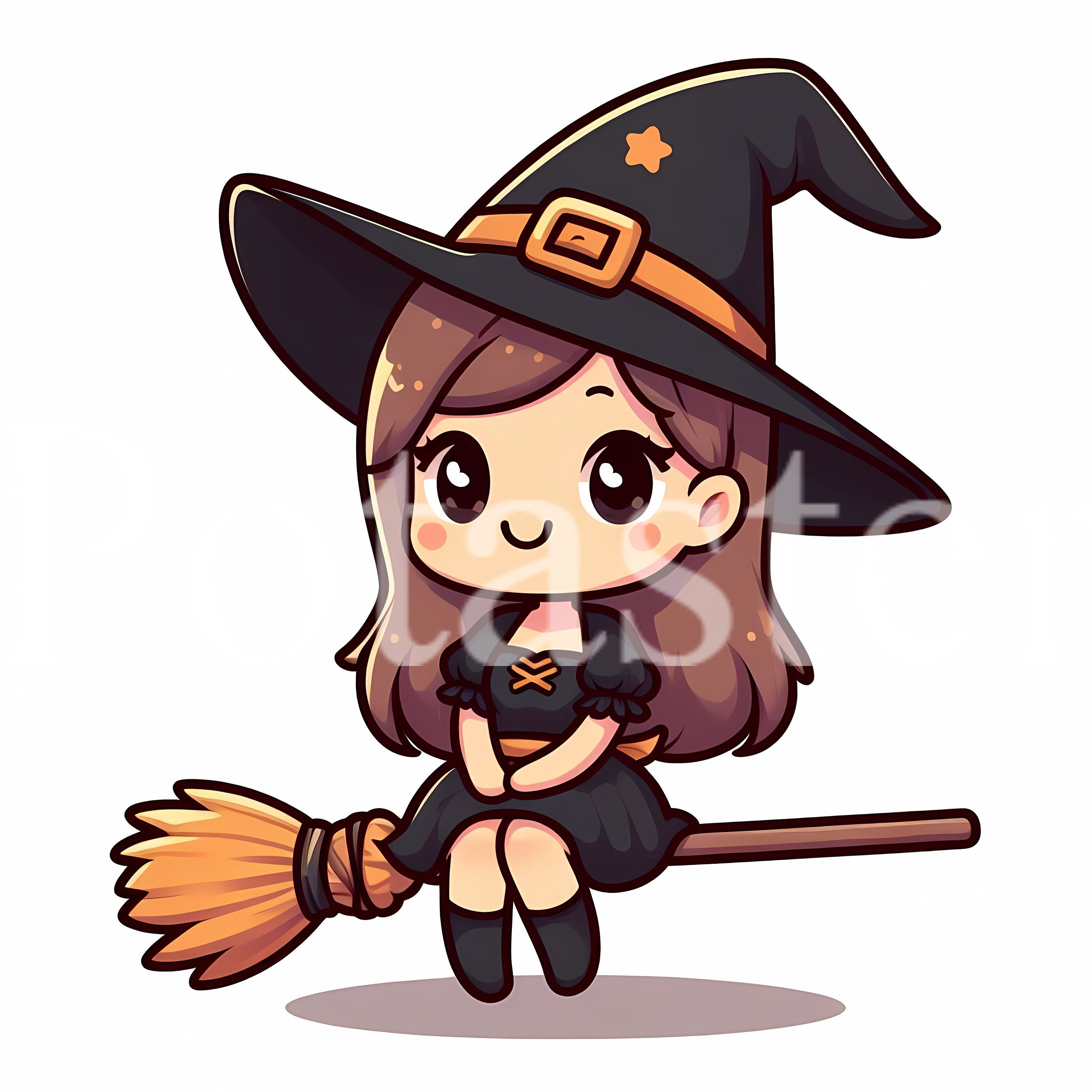 10 Little Witch Clipart Cute Witch Clipart Cute Fantasy Clipart Cartoon ...