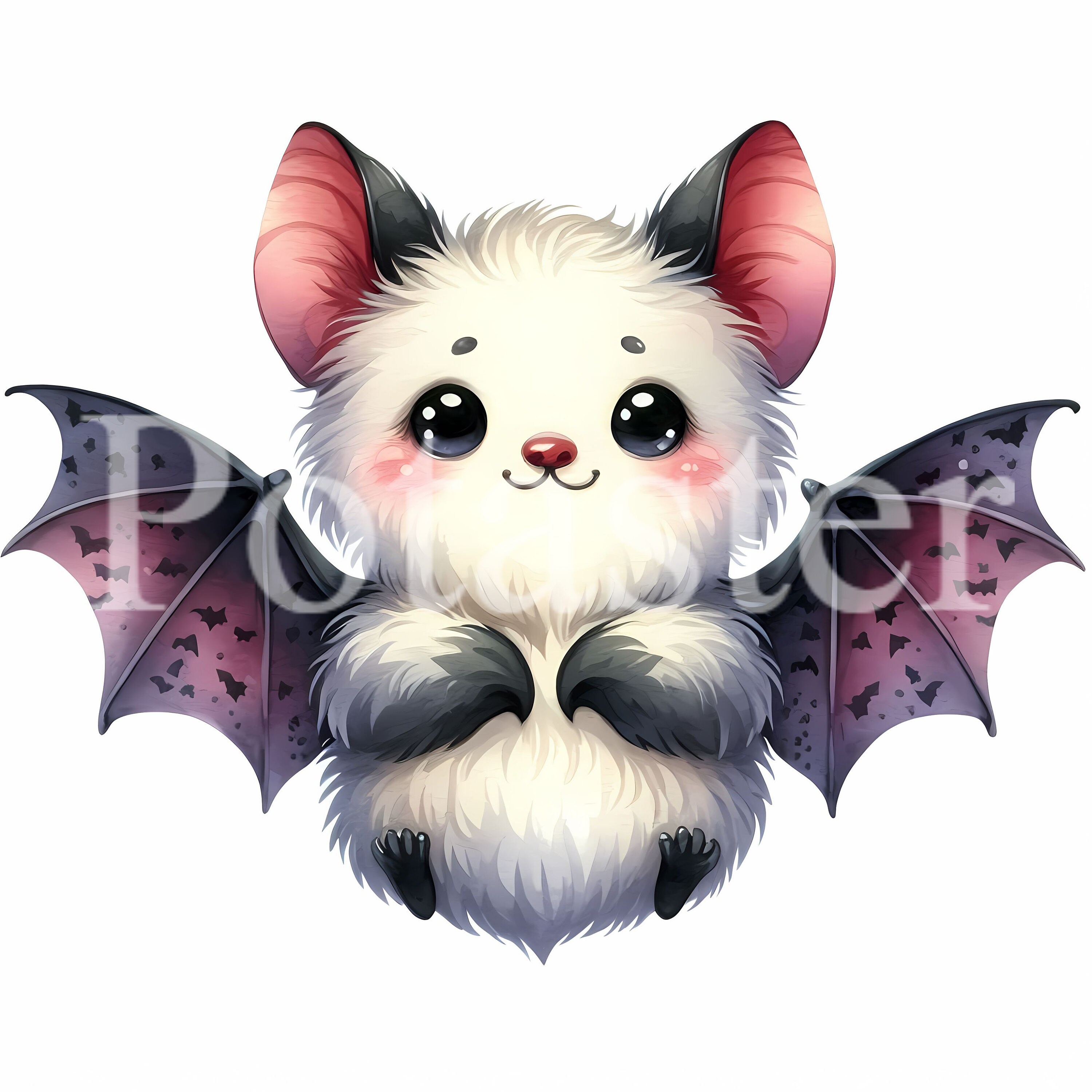 5 Cute Bat Clipart Bat Watercolor Clipart Cute Watercolor Aquarel Bat ...
