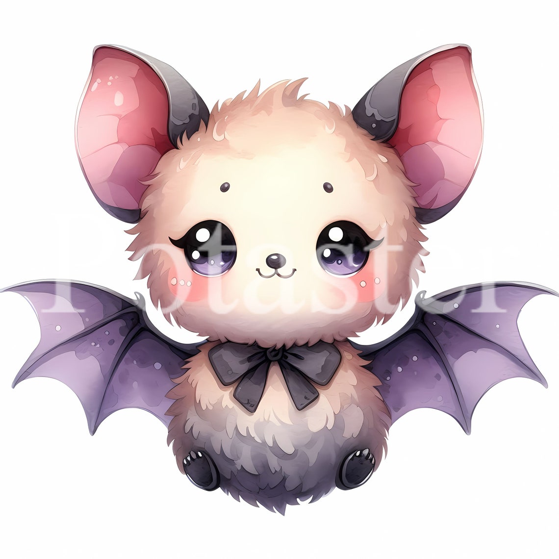 5 Cute Bat Clipart Bat Watercolor Clipart Cute Watercolor Aquarel Bat ...