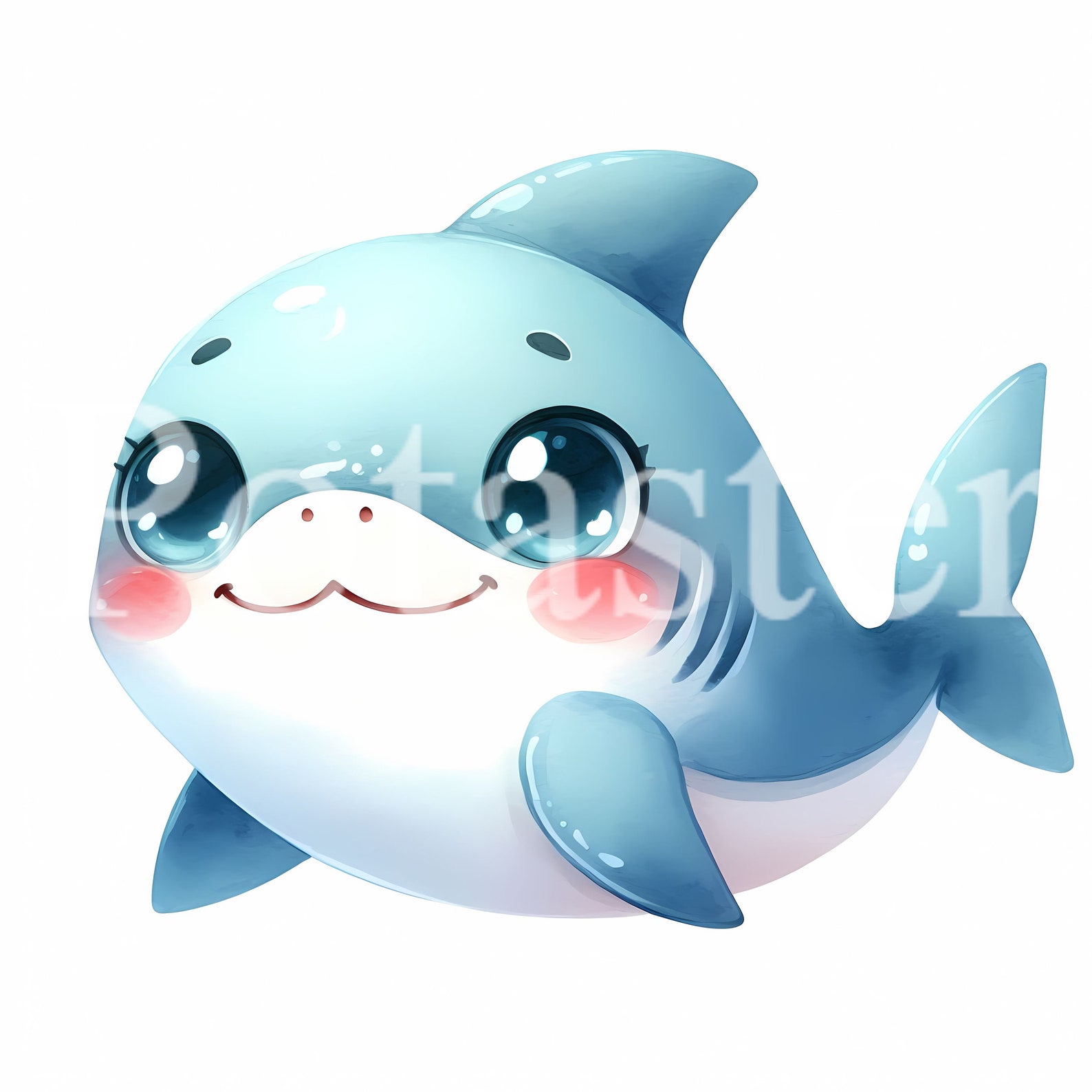 5 Cute Shark Clipart Shark Watercolor Clipart Cute Watercolor Aquarel ...