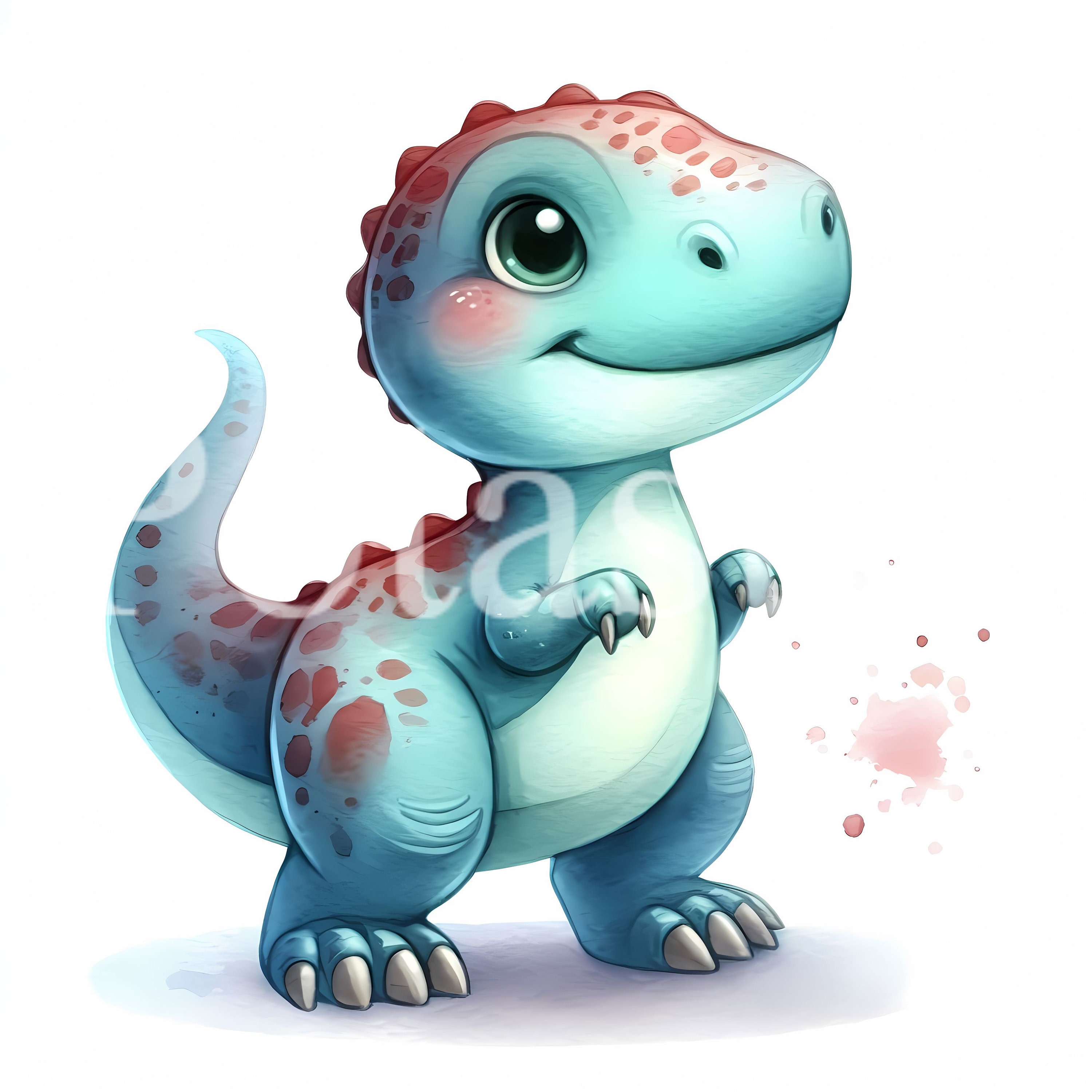 Watercolor Dinosaur Clipart, Baby Dino Art (commercial Use, Digital ...