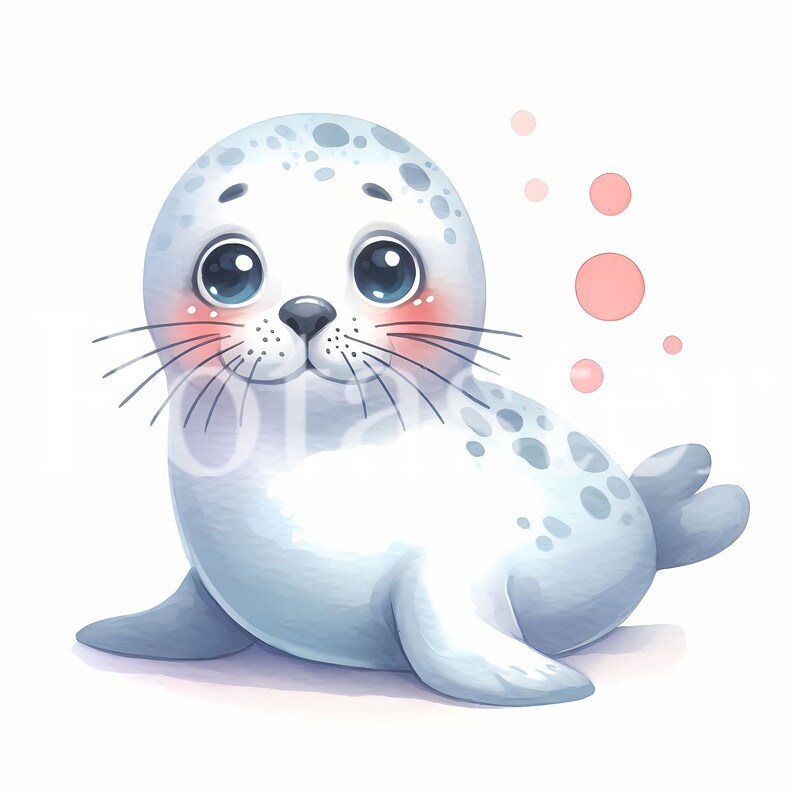 Baby Seal Watercolor Clipart, Nursery Art (commercial Use, Instant ...