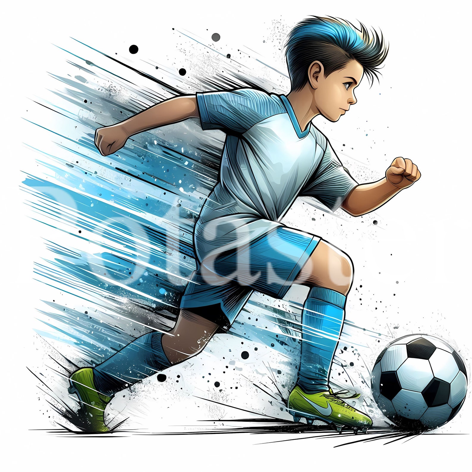 Boy Soccer Player Clipart, Sports Illustration (commercial Use) - Etsy