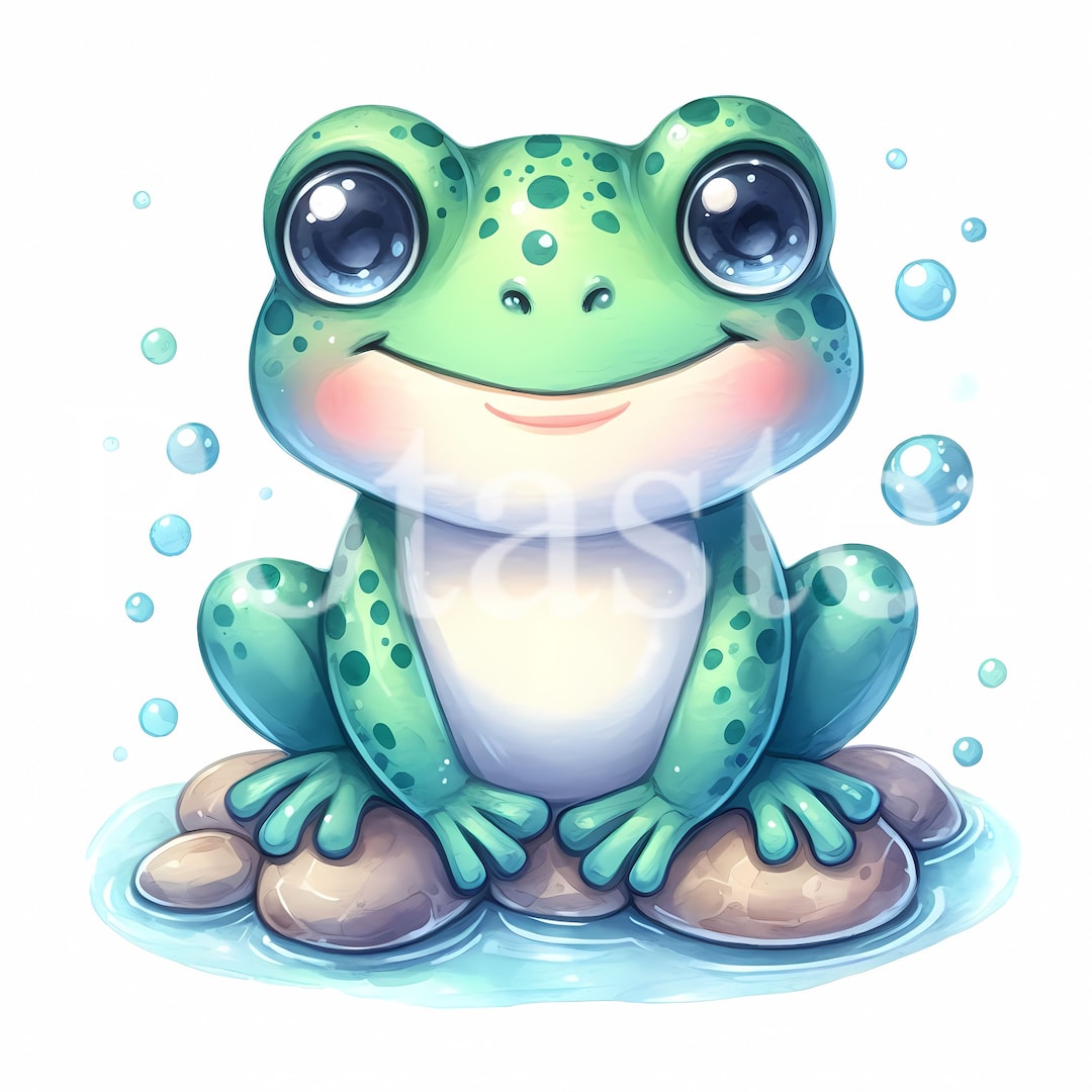 5 Cute Frog Clipart Frog Watercolor Clipart Cute Watercolor Clipart ...