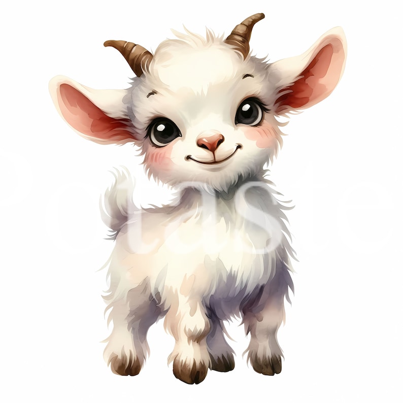 Watercolor Baby Goat Clipart, Nursery Art (instant Download) - Etsy