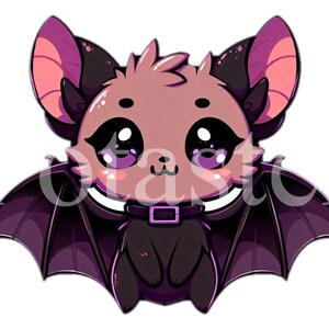 8 Cute Bat Clipart Bat Watercolor Clipart Cute Watercolor Cartoon Bat ...