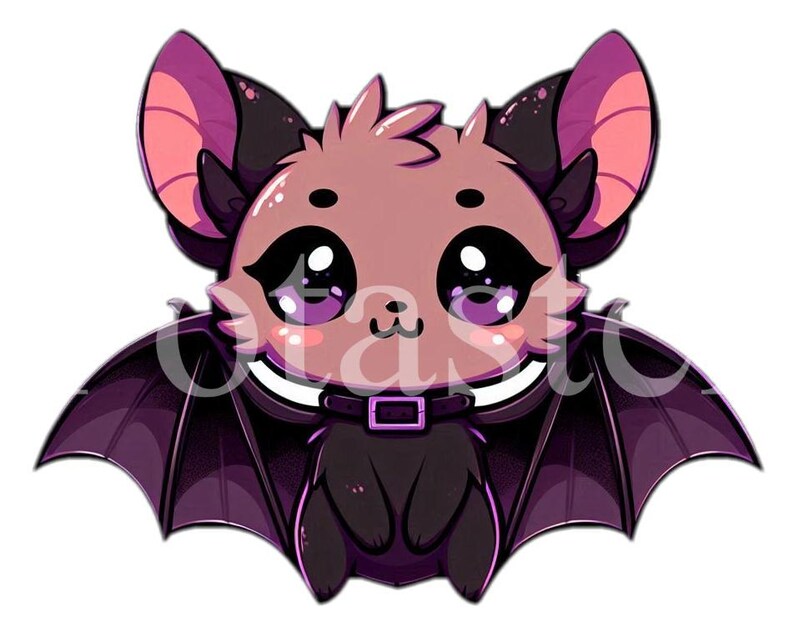 8 Cute Bat Clipart Bat Watercolor Clipart Cute Watercolor Cartoon Bat ...