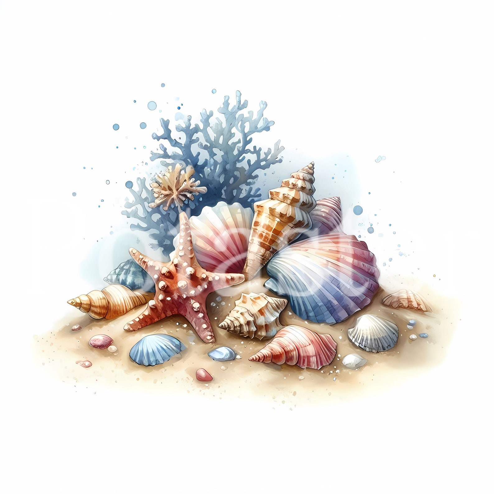 Watercolor Sea Shells Clipart, Beach Themed (digital Download) - Etsy