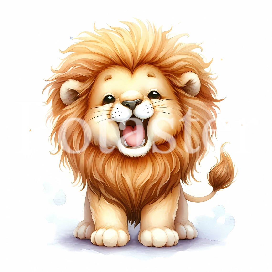 5 Cute Lion Clipart Lion Watercolor Clipart Cute Watercolor Aquarel ...
