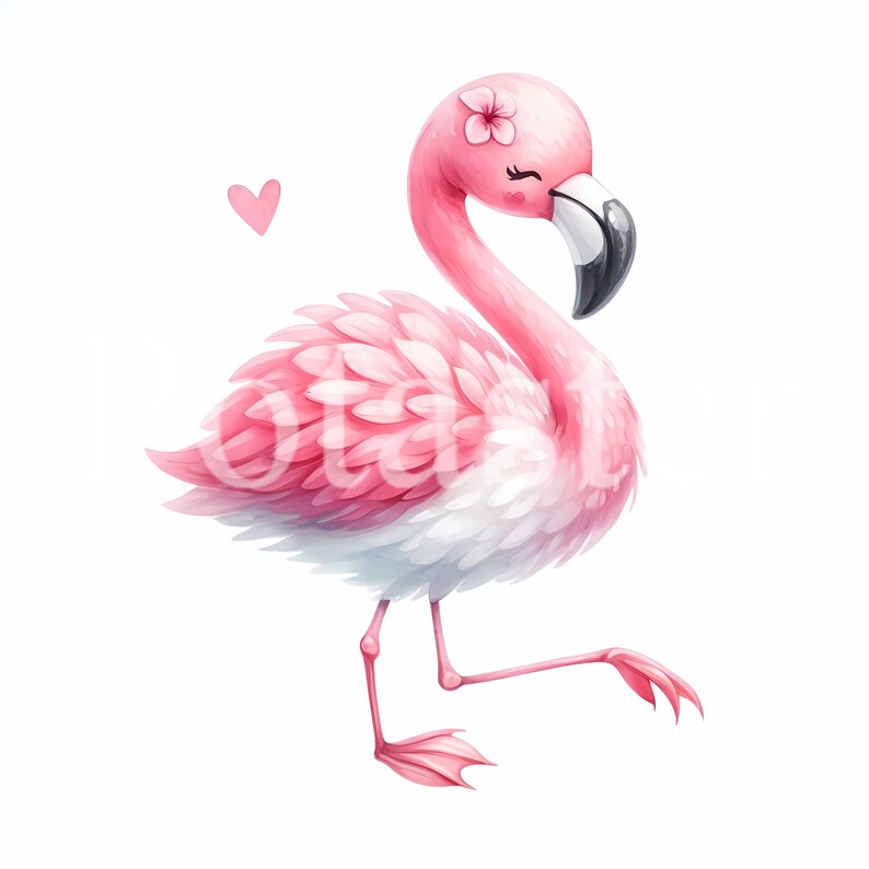 5 Cute Flamingo Clipart Flamingo Watercolor Clipart Cute Watercolor ...