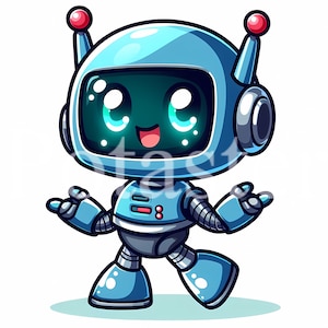 5 Cute Little Robots Clipart Cartoon Robot Boy Robot Cute Robot ...