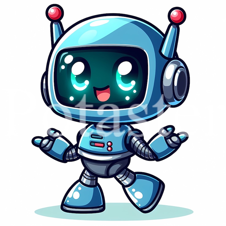5 Cute Little Robots Clipart Cartoon Robot Boy Robot Cute Robot ...