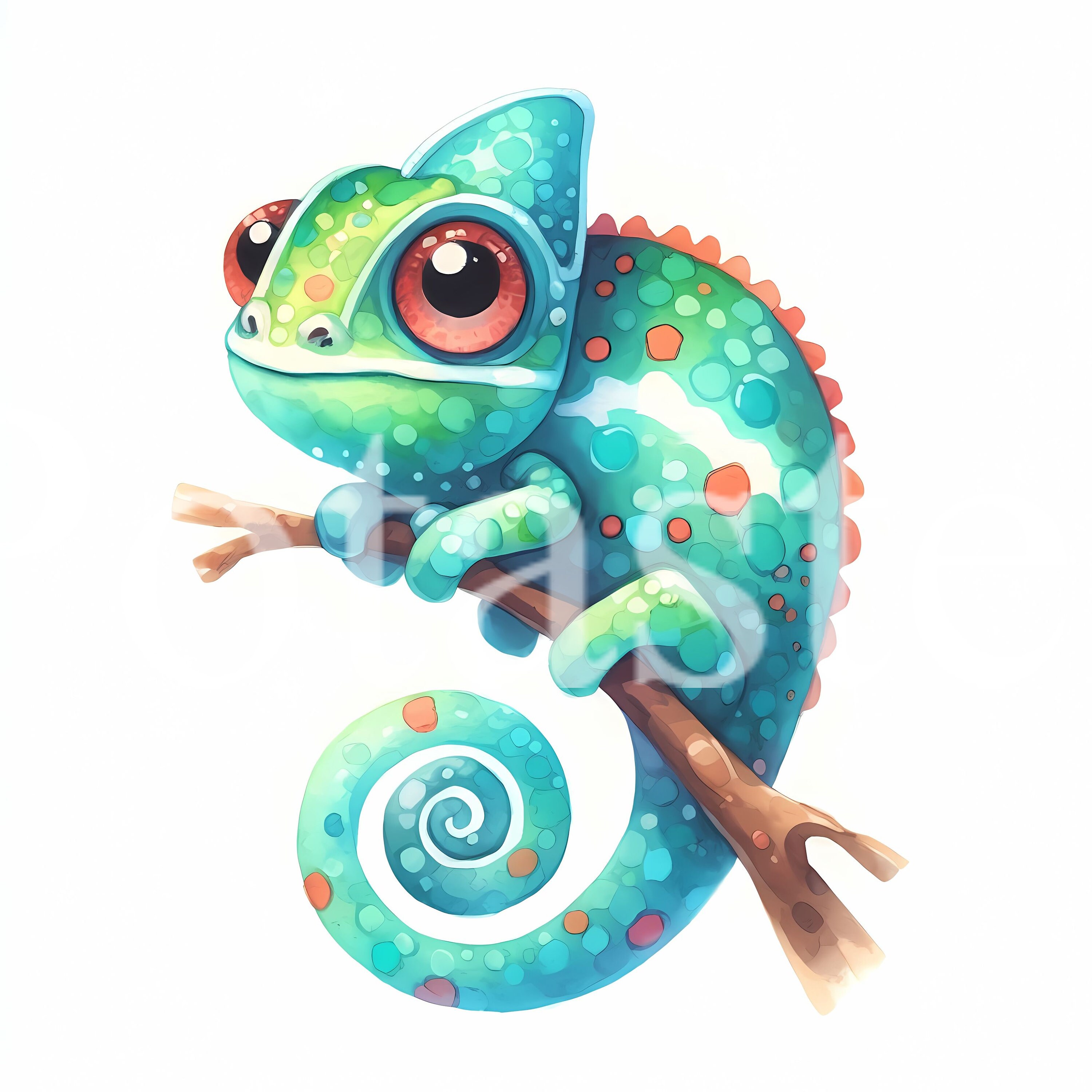 5 Cute Cameleon Clipart Cameleon Watercolor Clipart Cute Watercolor ...