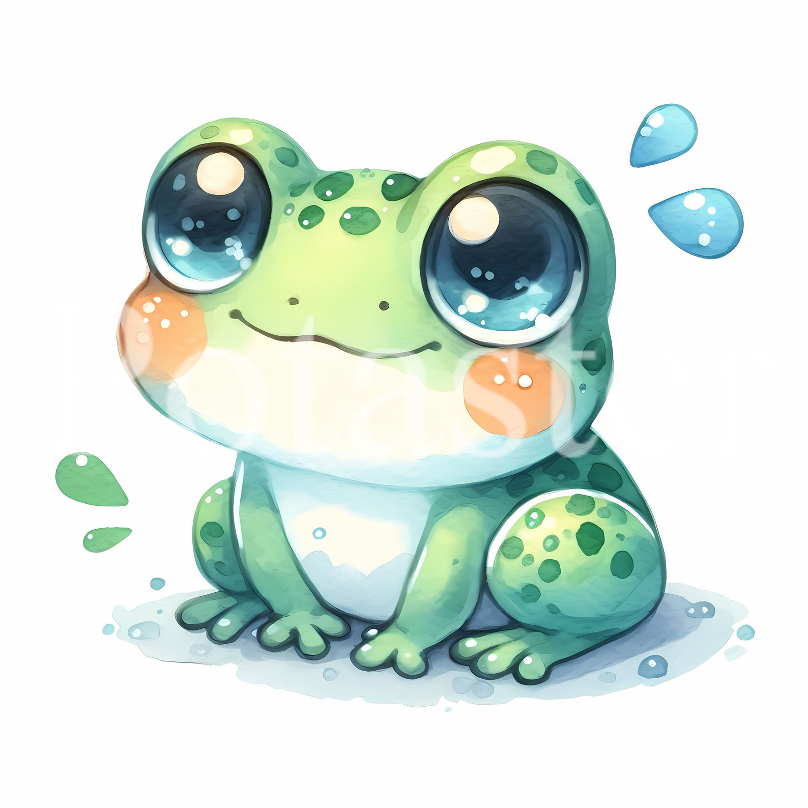 Watercolor Frog Clipart, Kids Wall Art (digital Download - Etsy
