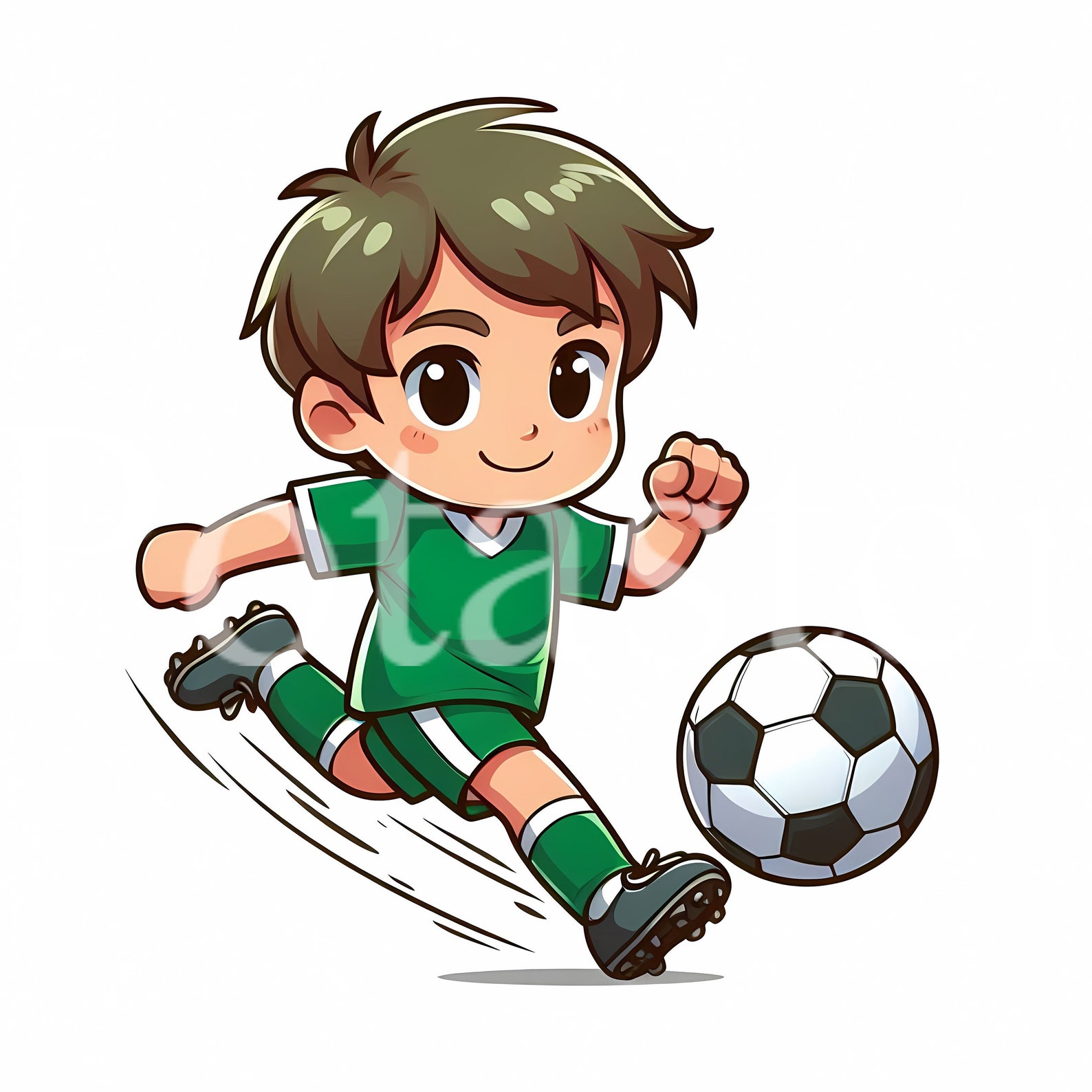 Boy Soccer Player Clipart: Cartoon Style Illustration (commercial Use ...
