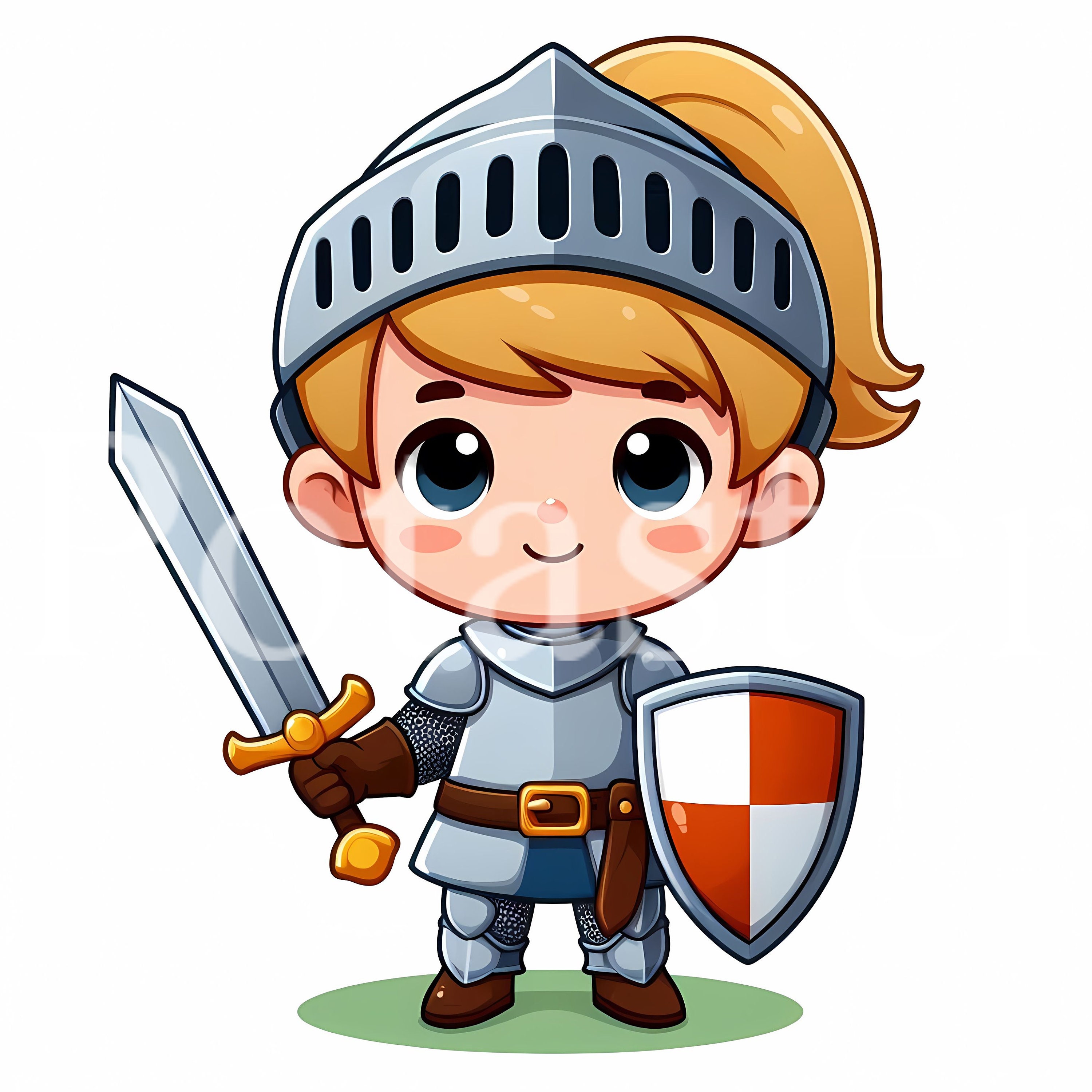 5 Watercolor Cute Knight Bundle Digital Crafts Adorable Knight Clipart ...