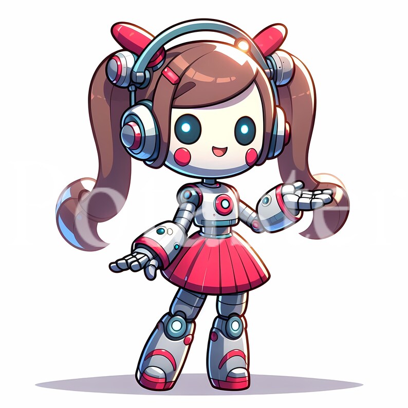 5 Cute Little Robots Clipart Cartoon Robot Girl Robot Cute Robot ...