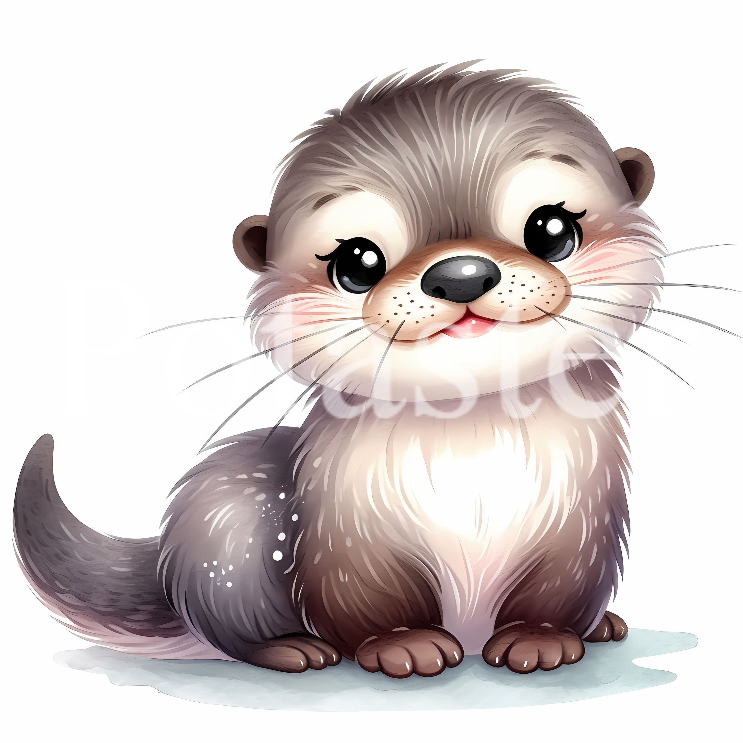 5 Cute Otter Clipart Otter Watercolor Clipart Cute Watercolor Aquarel ...
