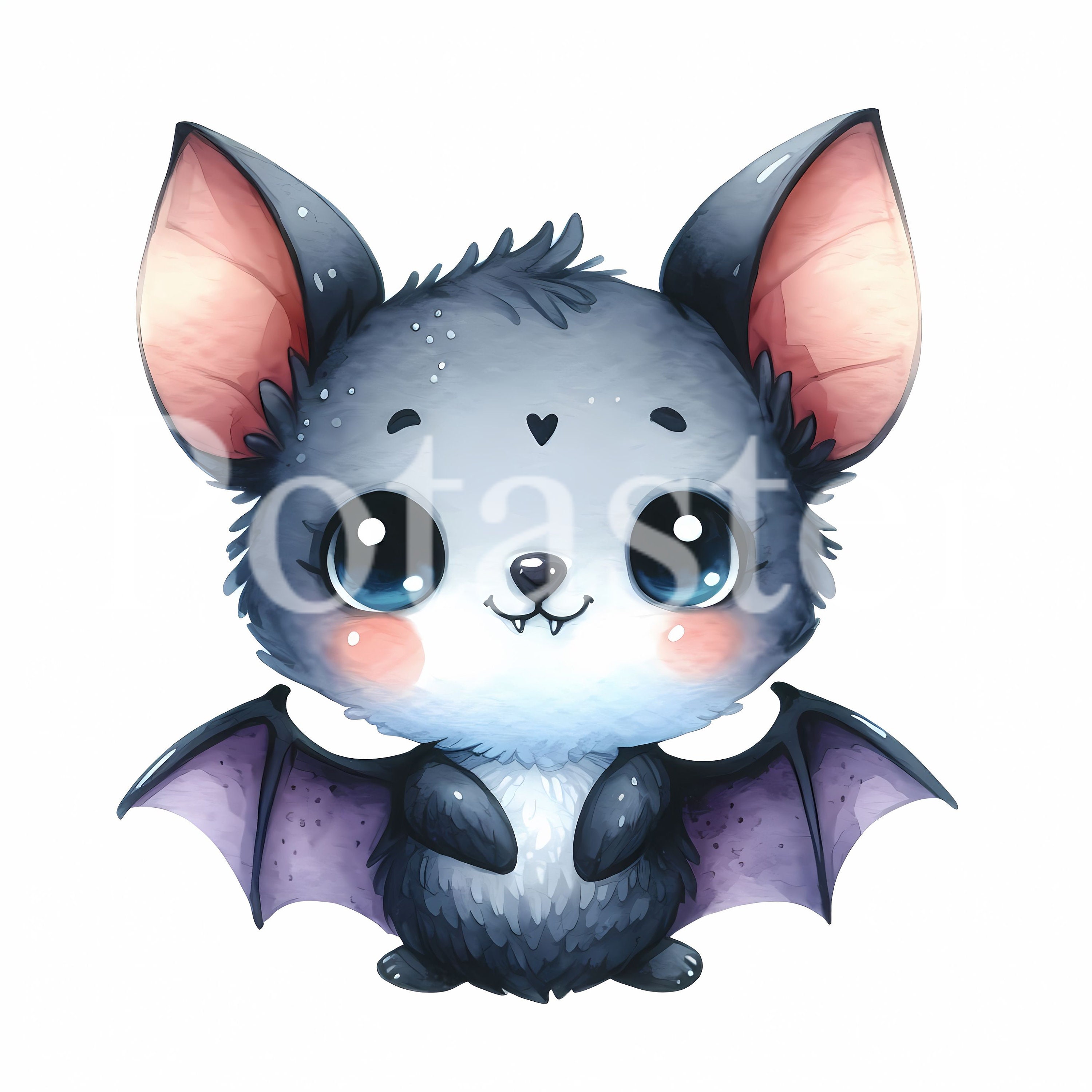 5 Cute Bat Clipart Bat Watercolor Clipart Cute Watercolor Aquarel Bat ...