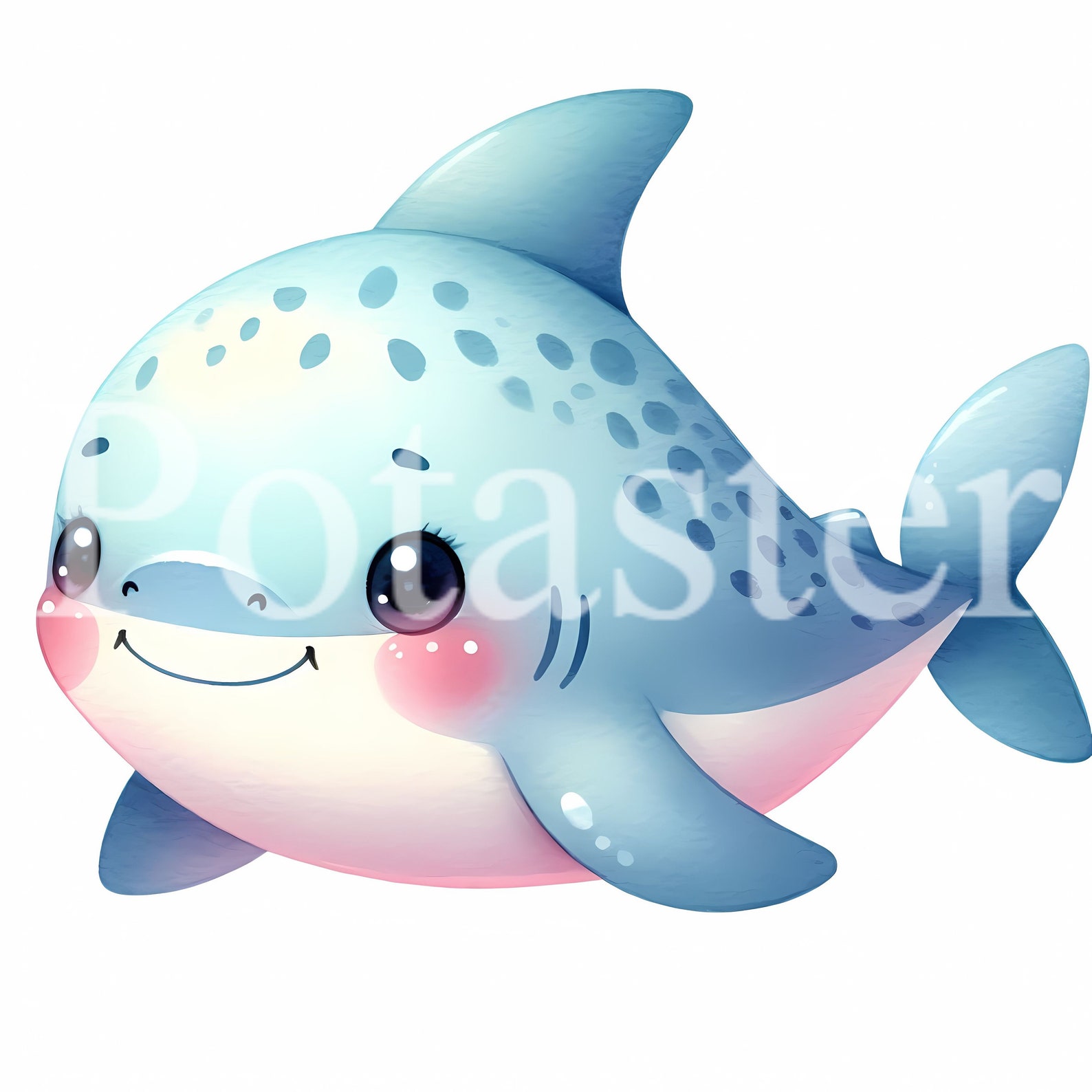 5 Cute Shark Clipart Shark Watercolor Clipart Cute Watercolor Aquarel ...