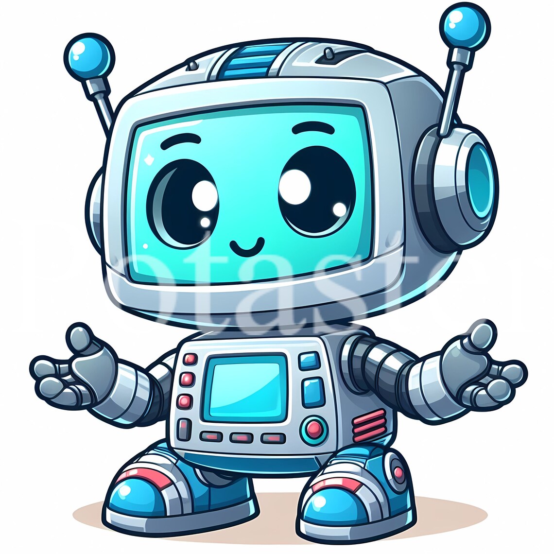5 Cute Little Robots Clipart Cartoon Robot Boy Robot Cute Robot ...