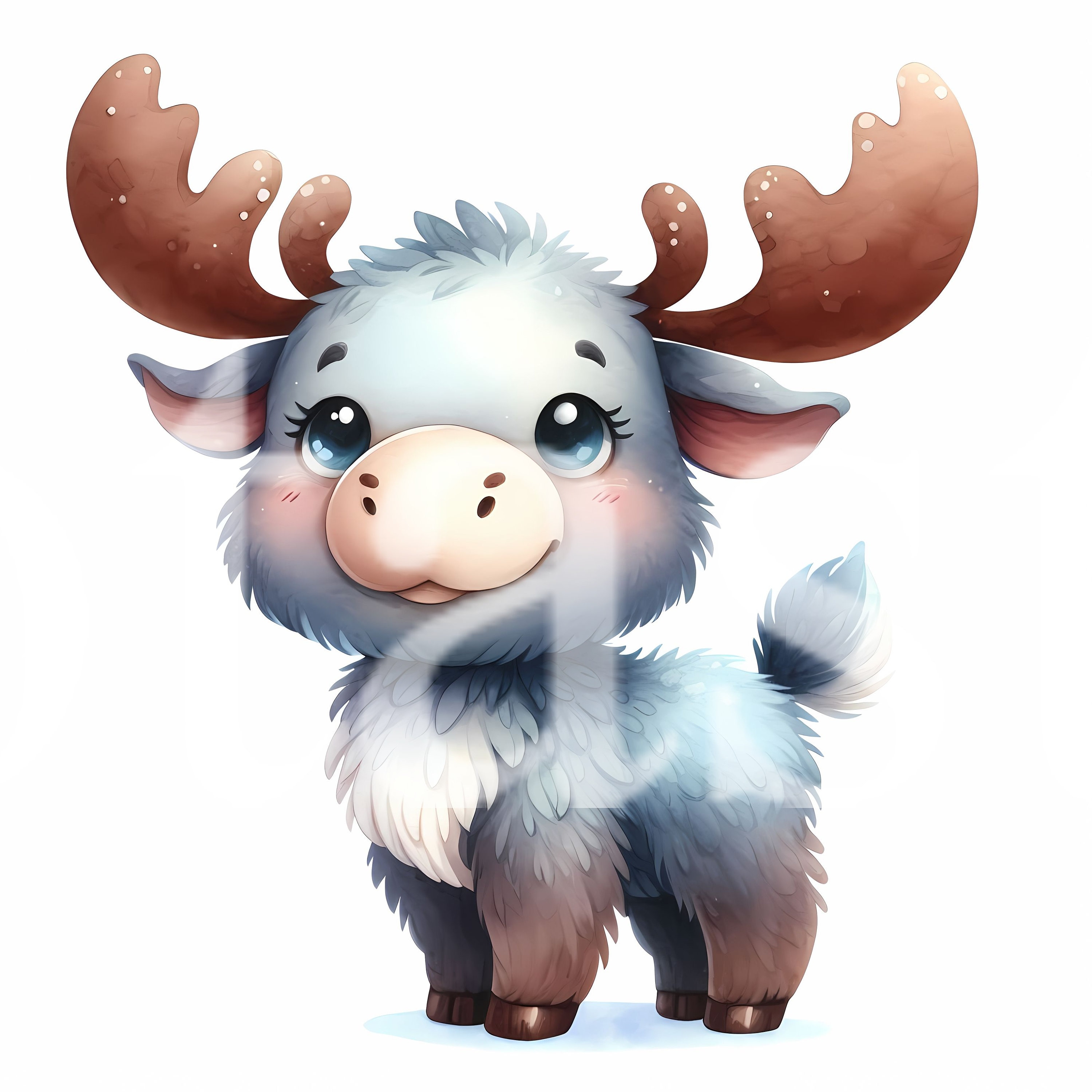 5 Cute Moose Clipart Moose Watercolor Clipart Cute Watercolor Aquarel ...