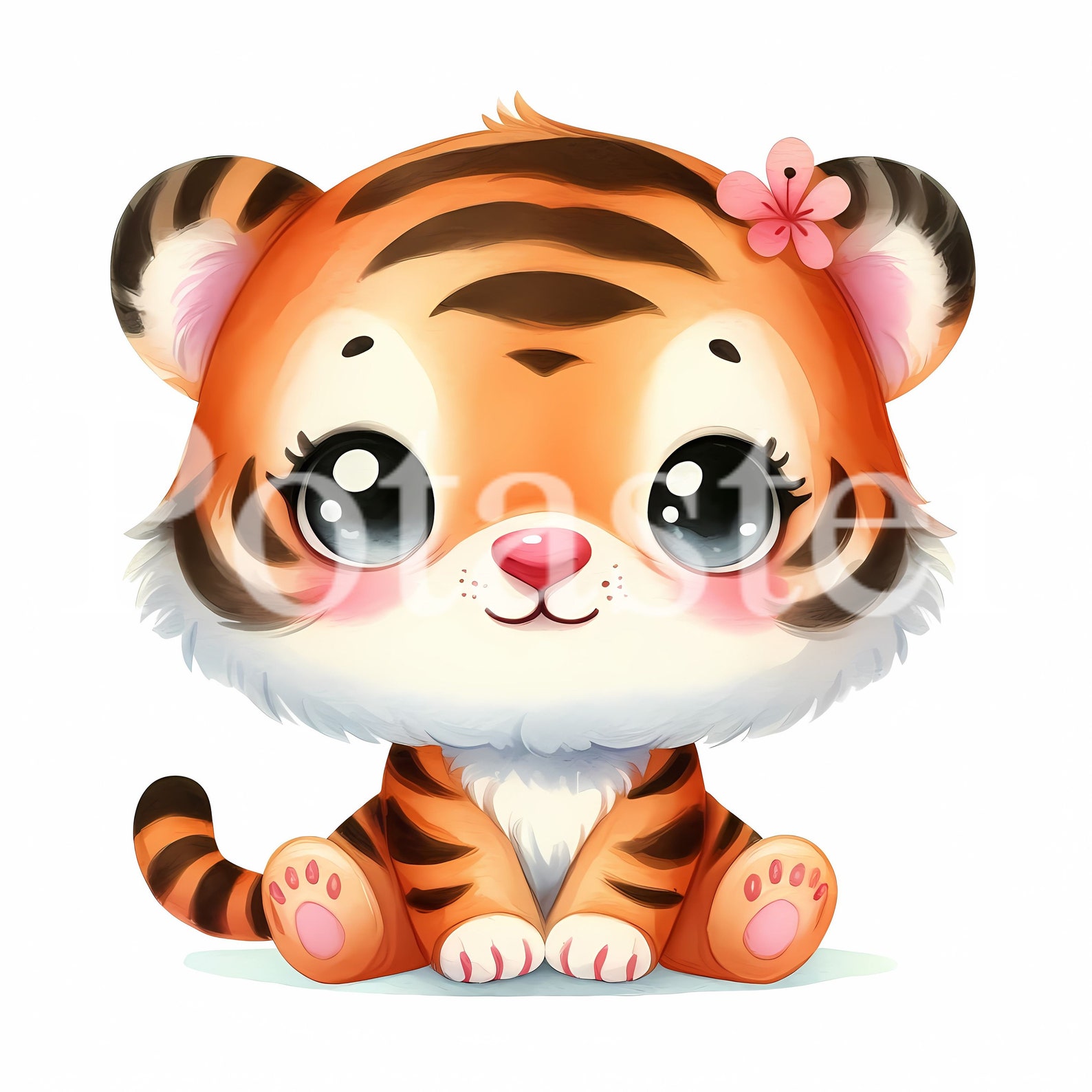 5 Cute Tiger Clipart Tiger Watercolor Clipart Cute Watercolor Aquarel ...