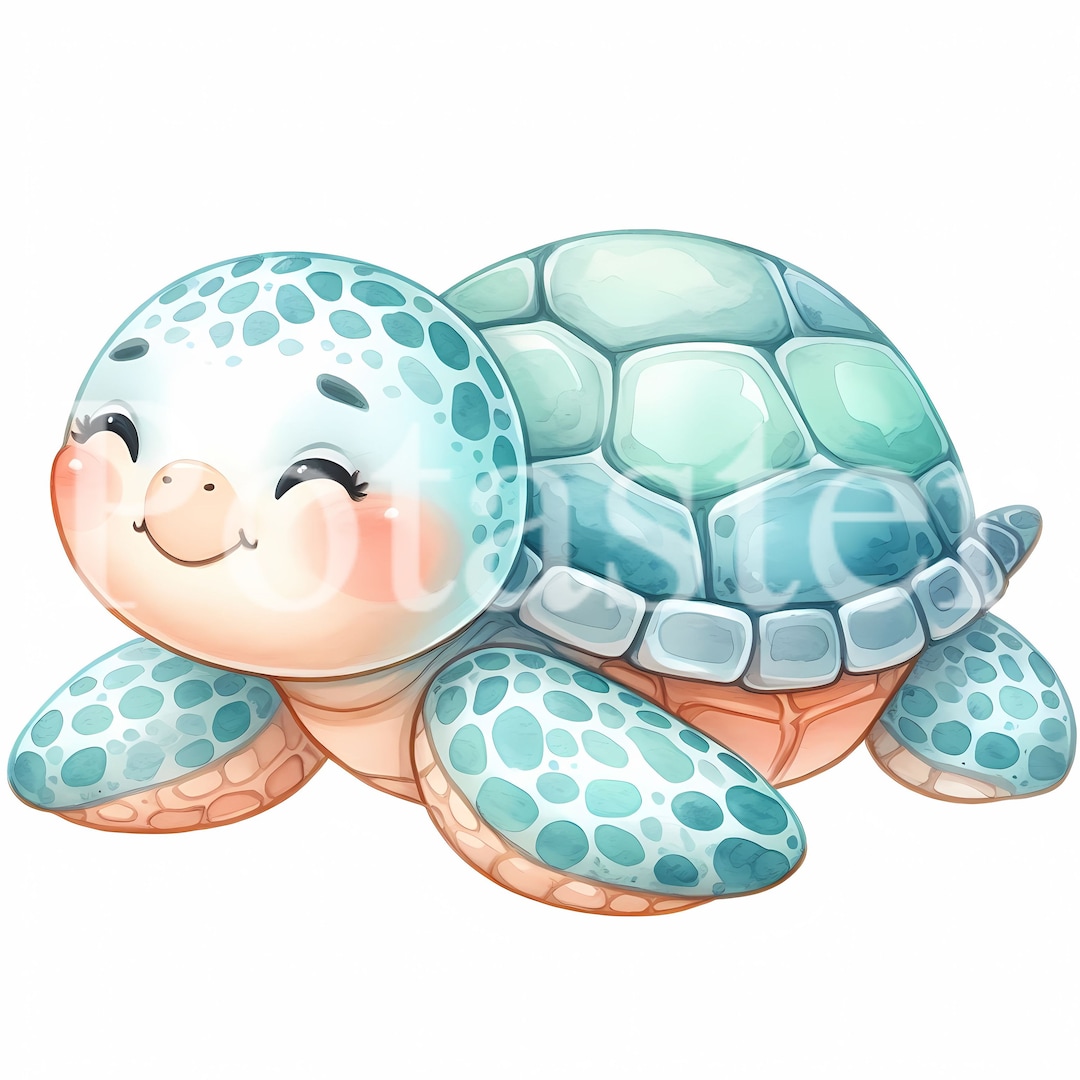 Watercolor Turtle Clipart, Kids Art (commercial Use, Instant Download ...