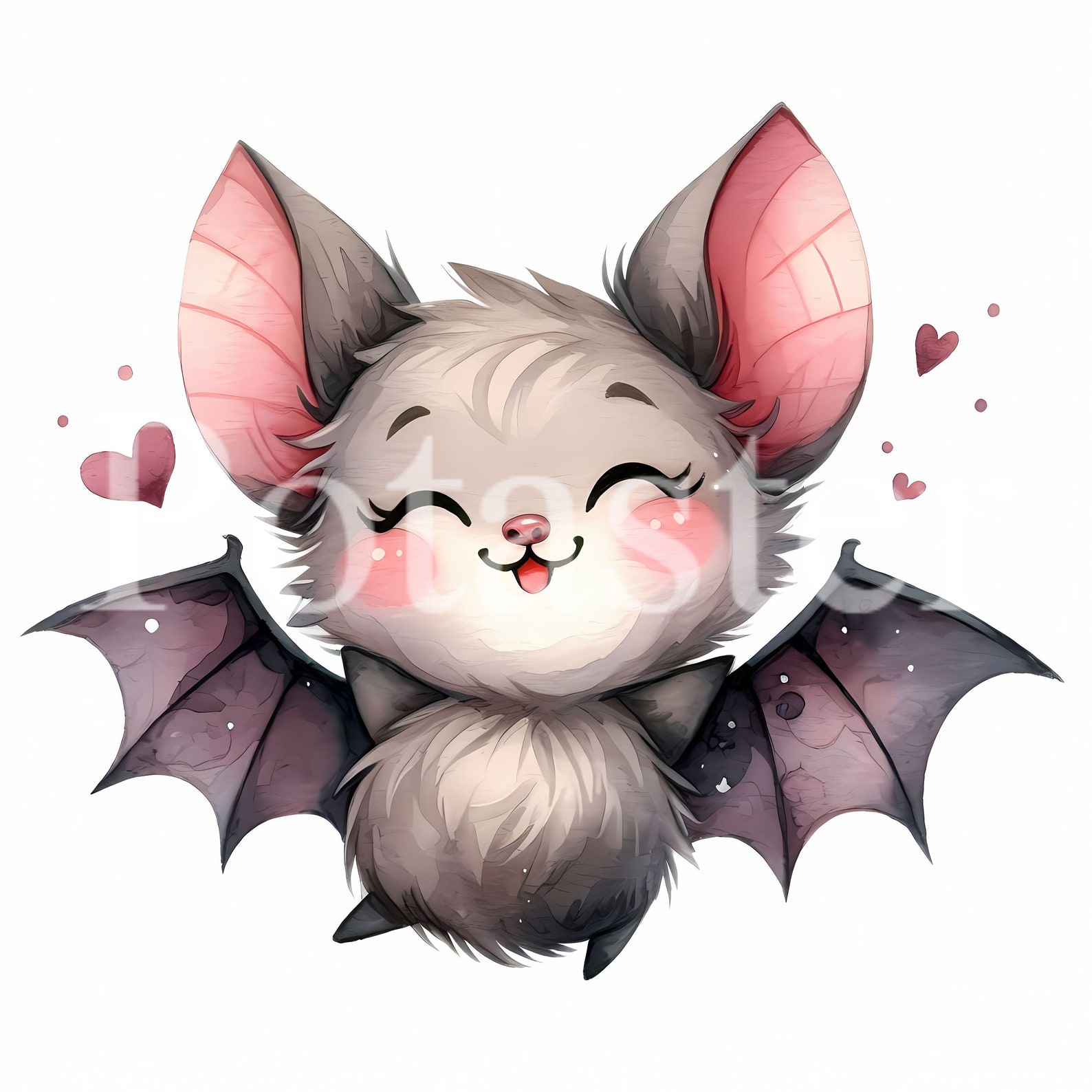 5 Cute Bat Clipart Bat Watercolor Clipart Cute Watercolor Aquarel Bat ...