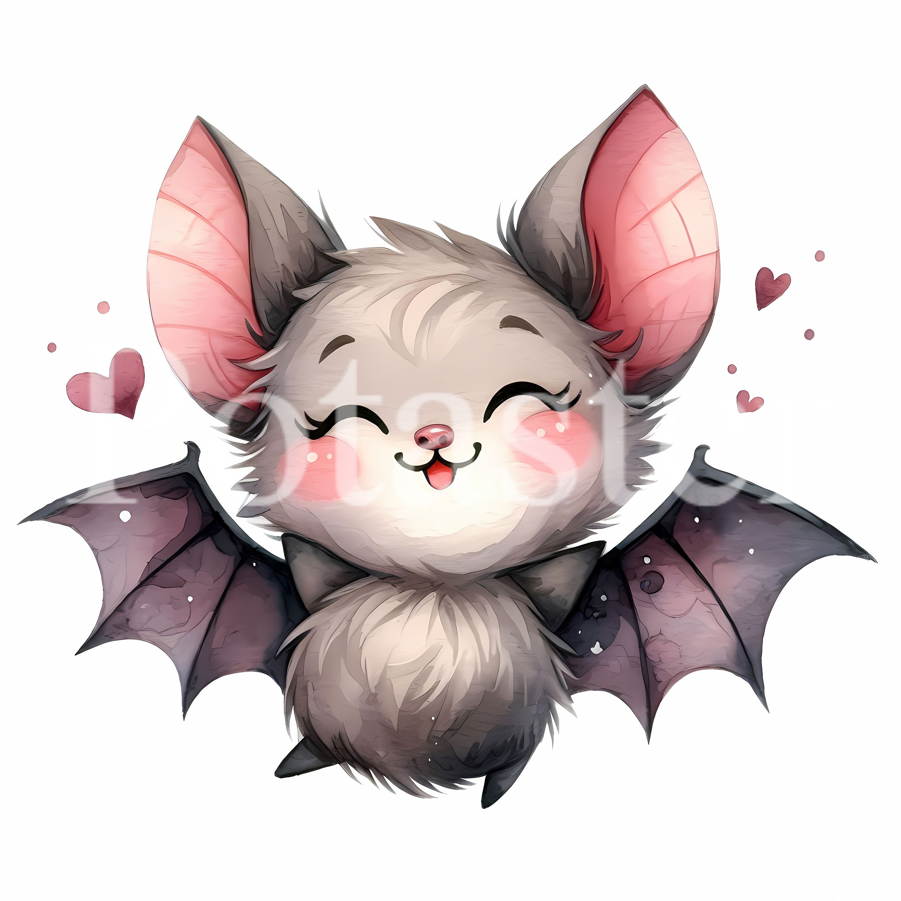 5 Cute Bat Clipart Bat Watercolor Clipart Cute Watercolor Aquarel Bat ...