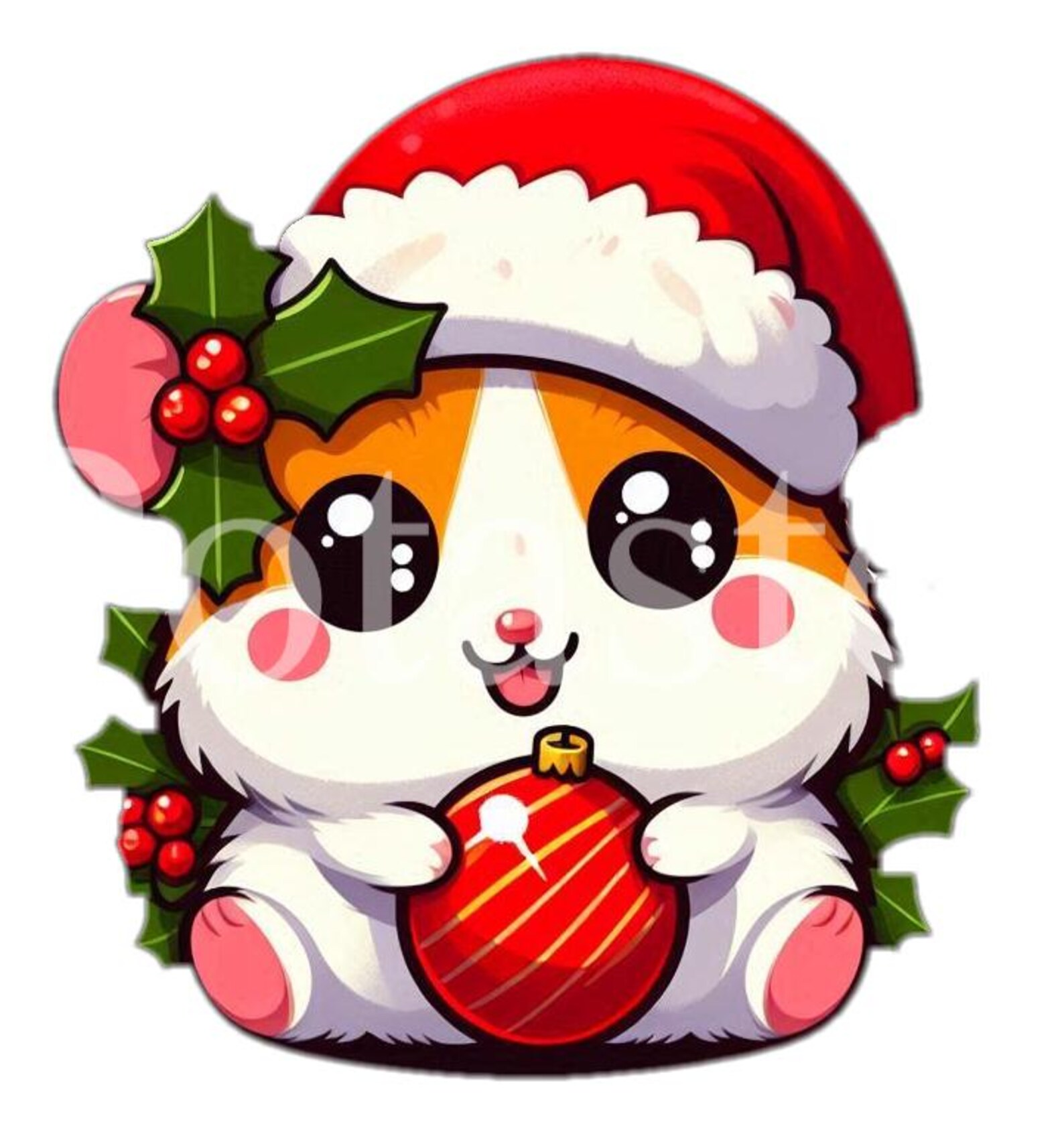 Christmas Hamster Clipart: Holiday Cartoon Designs (digital Download ...