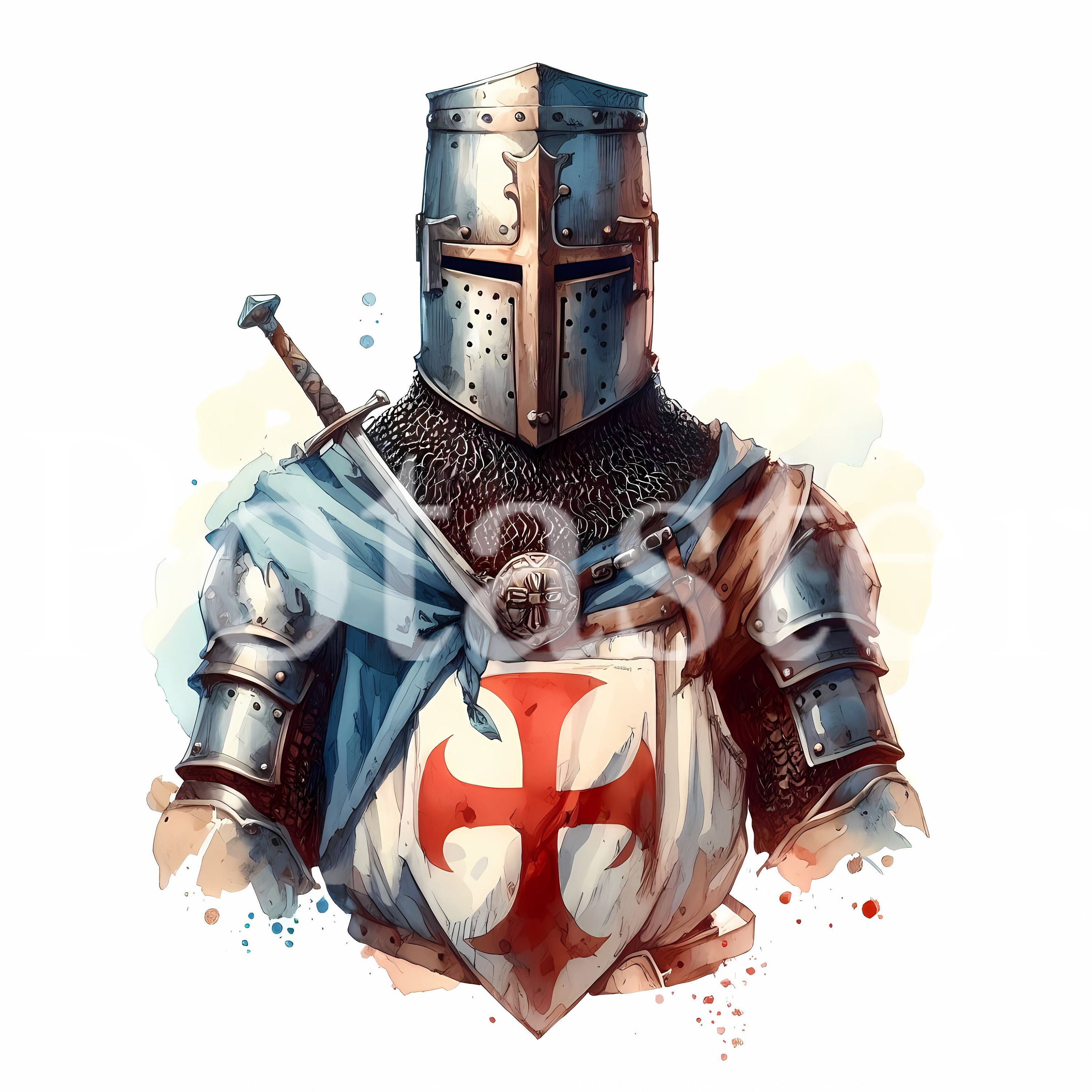 Watercolor Medieval Knight Clipart Set (digital Download) - Etsy