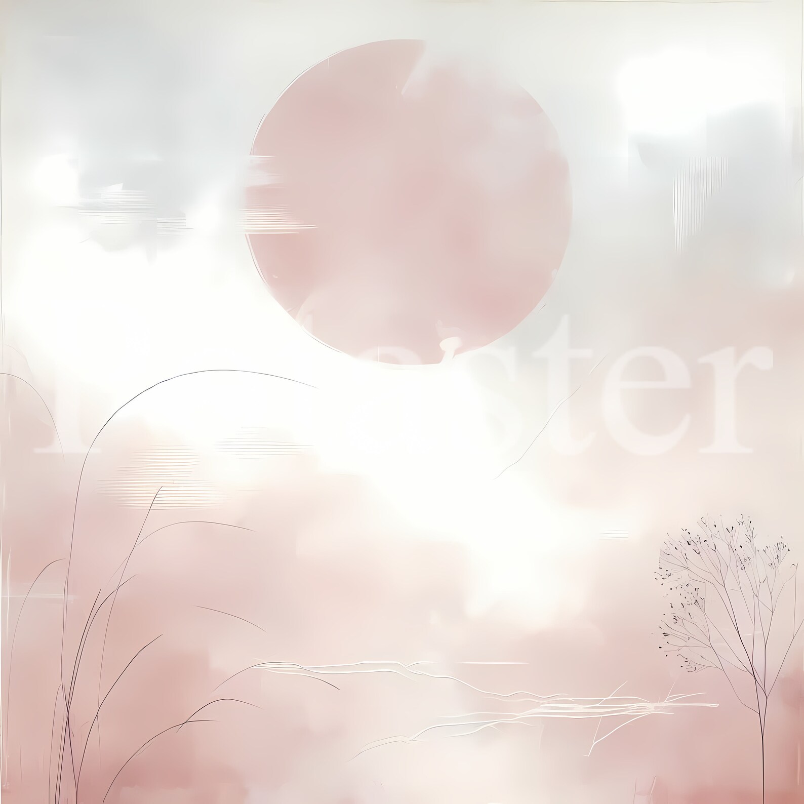 Sunset Art Pink Sunset Light Pink Art Watercolor Art Sunset Art Floral ...