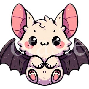 8 Cute Bat Clipart Bat Watercolor Clipart Cute Watercolor Cartoon Bat ...