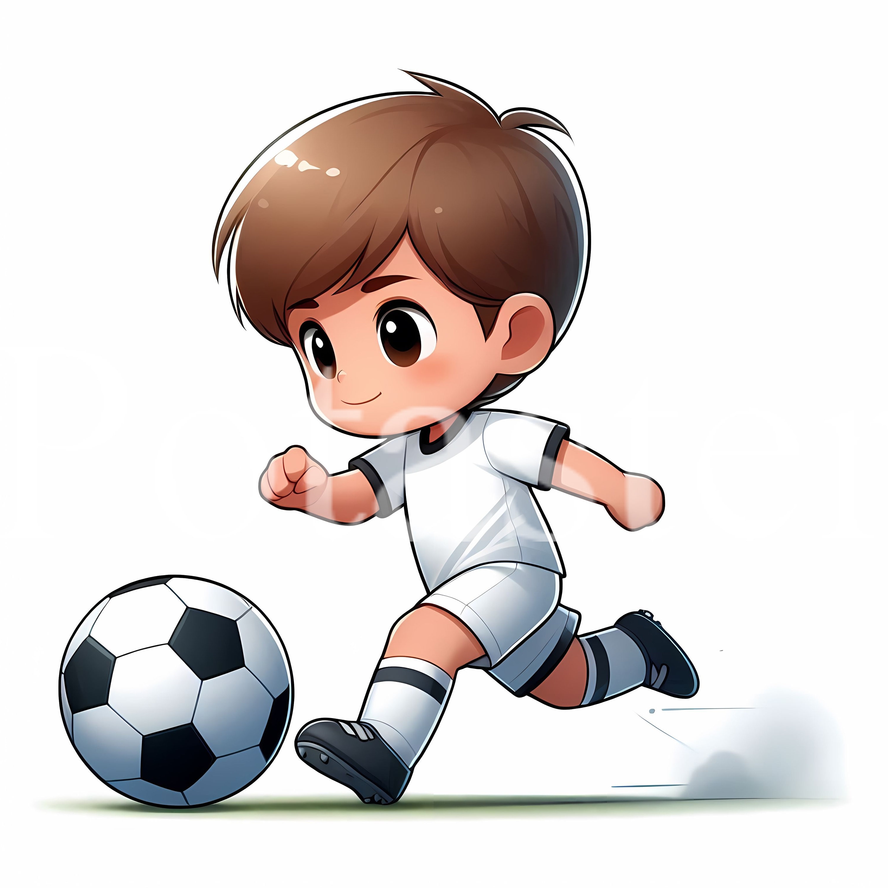 Boy Soccer Player Clipart, Cartoon Football Illustration (commercial ...