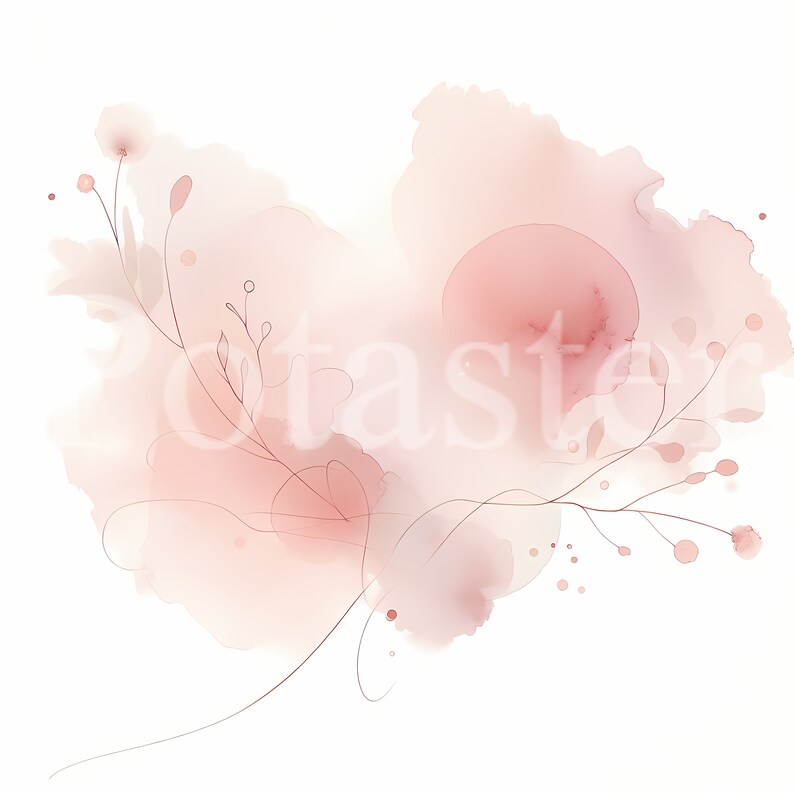 Sunset Art Pink Sunset Light Pink Art Watercolor Art Sunset Art Floral ...