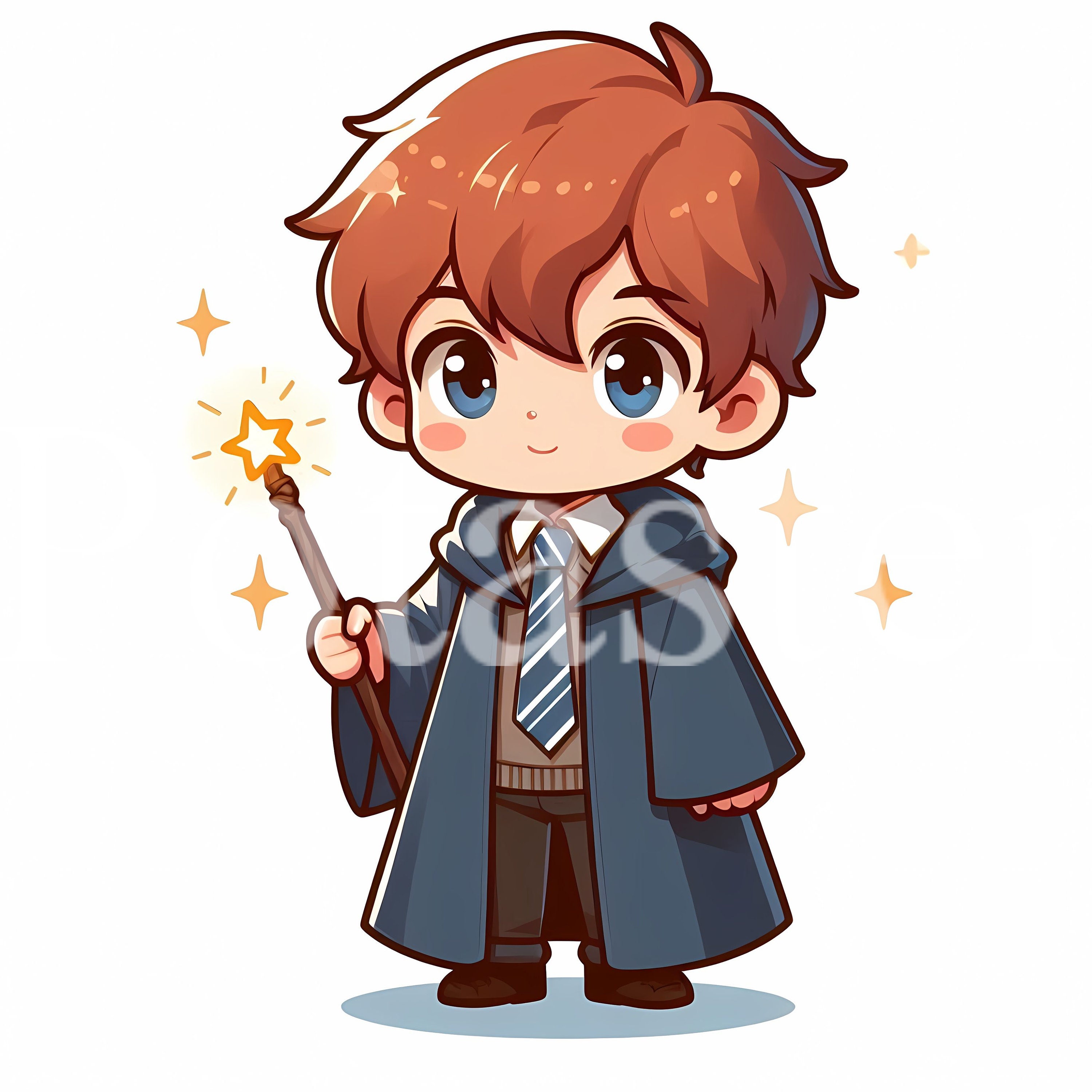 Cute Wizard Boy Clipart: Watercolor Fairy Wizards (digital Download) - Etsy