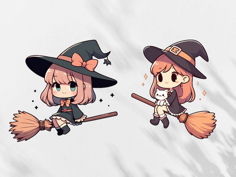 10 Little Witch Clipart Cute Witch Clipart Cute Fantasy Clipart Cartoon ...